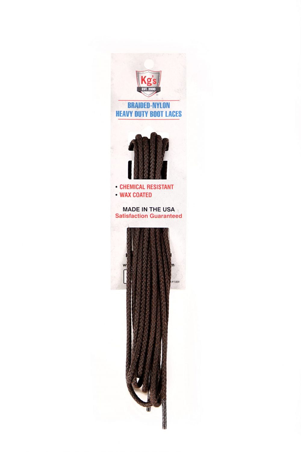 Kg's Heavy Duty Nylon Boot Laces 63-inches Brown (1 pair) - 163BR-BROWN ...