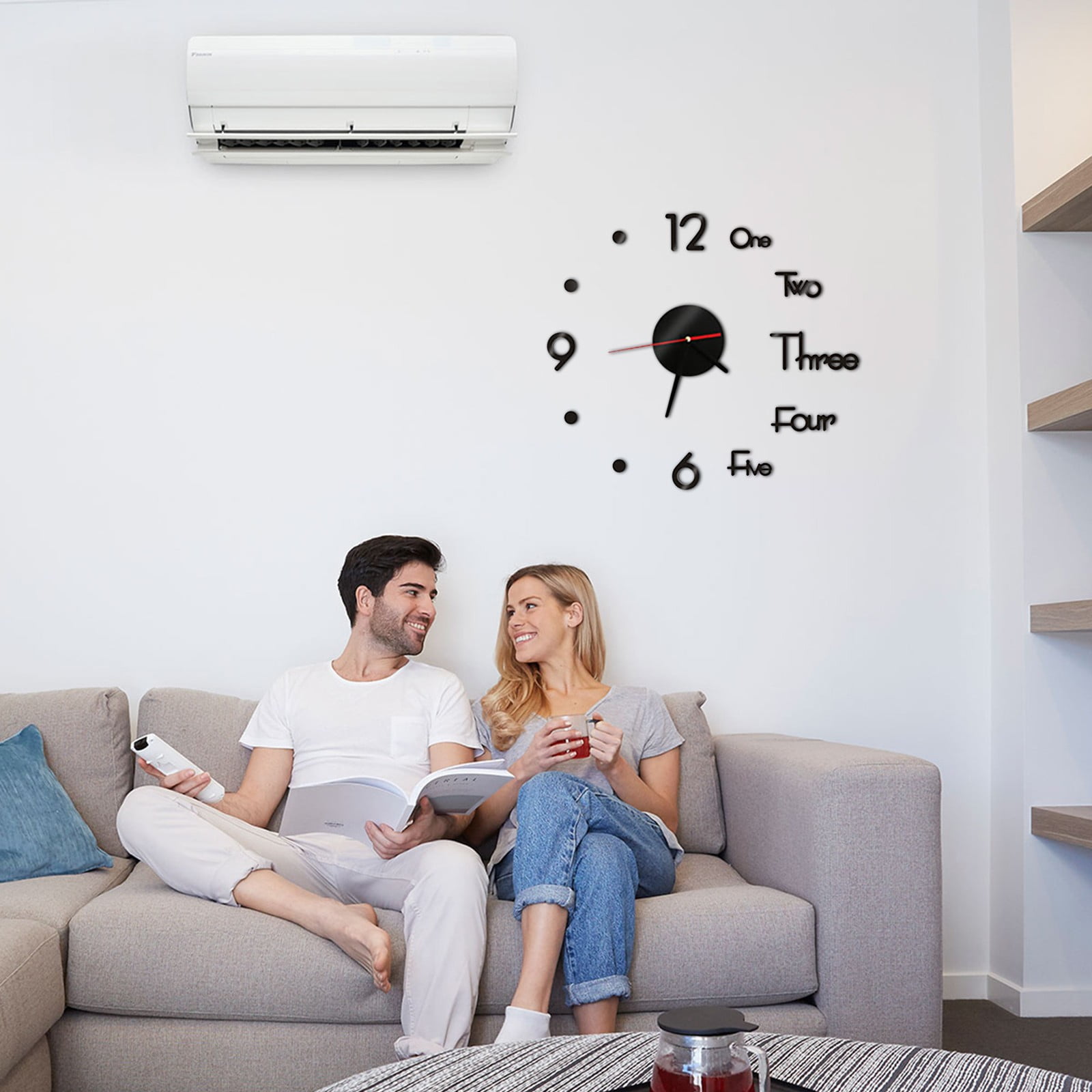 Kgfrsd Peel And Stick Wallpaper,Wall Decor,Wall Sticker Clock Simple ...