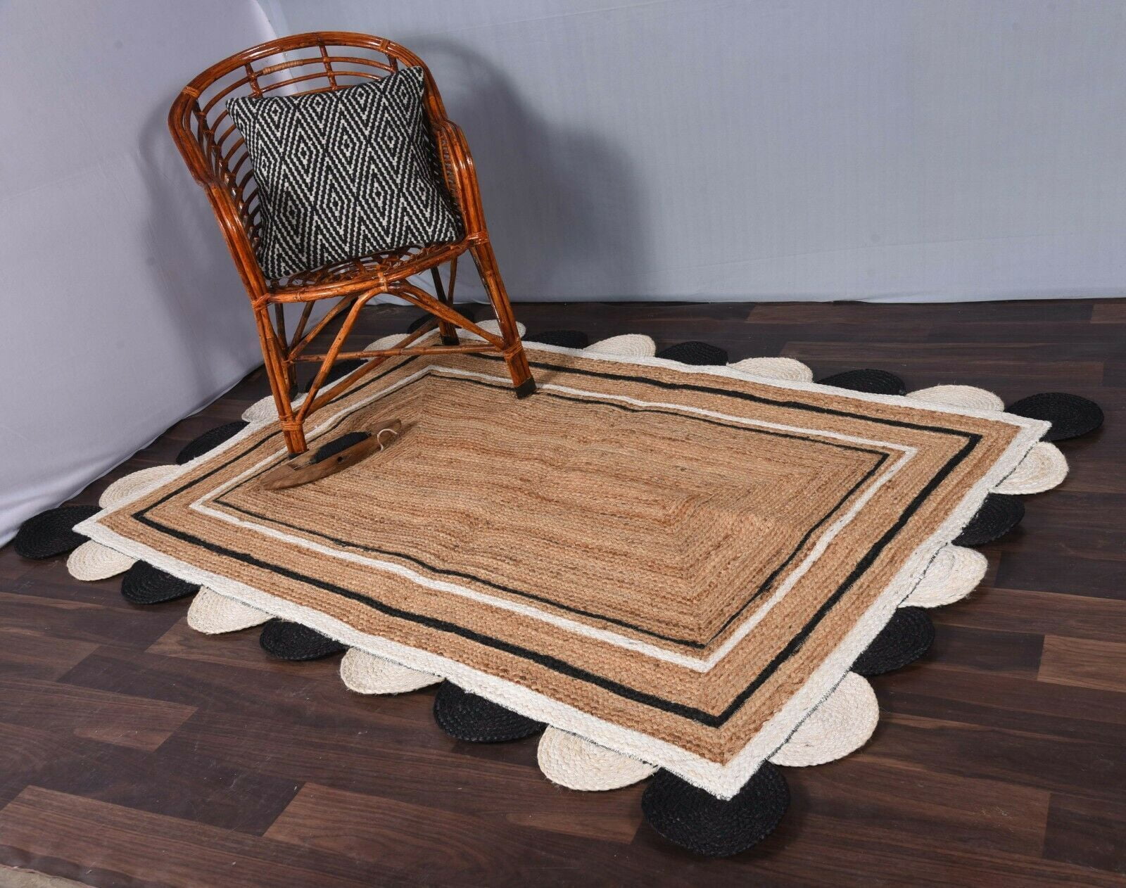 Kh Handloom Braided Jute Area Rugs Accent Vintage Handmade Hand Woven Floor area Rug Bespoke ...