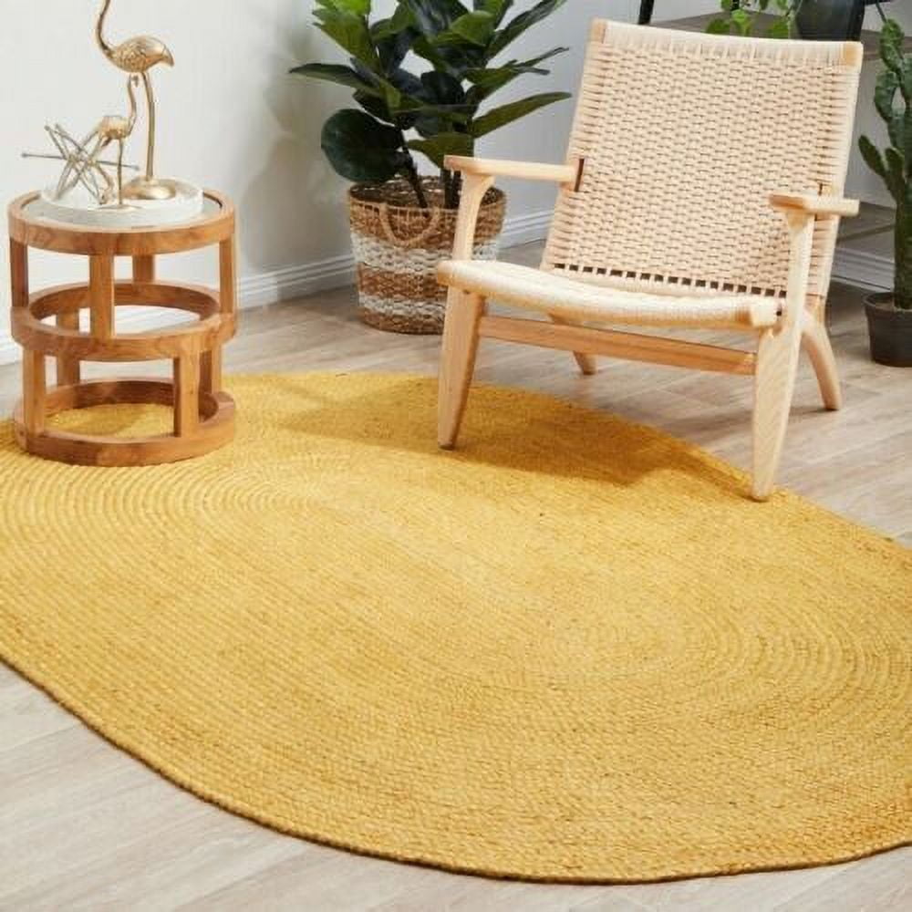 Kh Handloom Handmade Hand Braided Natural Jute Oval Shape Floor Area ...
