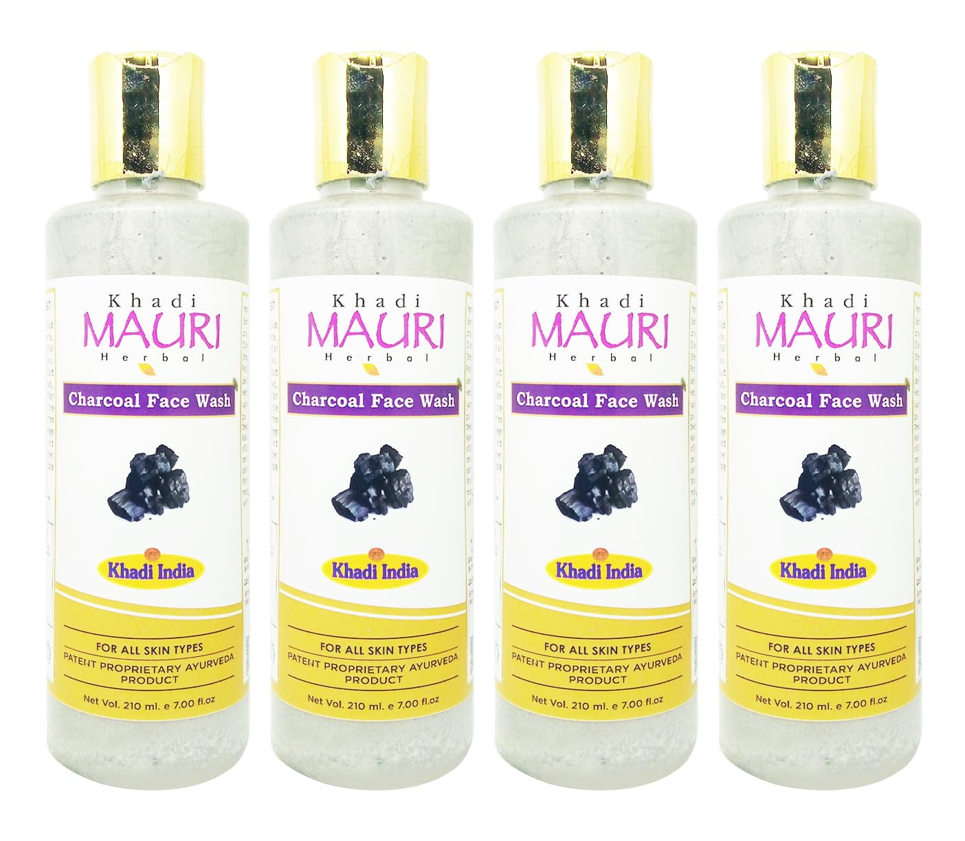 Khadi Mauri Charcoal Face Wash For All Skin Types Deep Pore Cleansing Oil Control Skin Detox ...