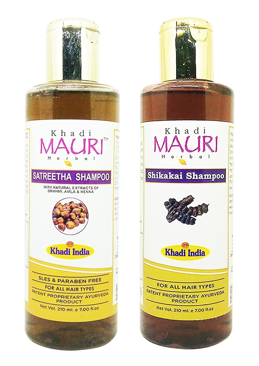 Khadi Mauri Satritha Shikakai Shampoo Pack of 2 420 ml - Walmart.com