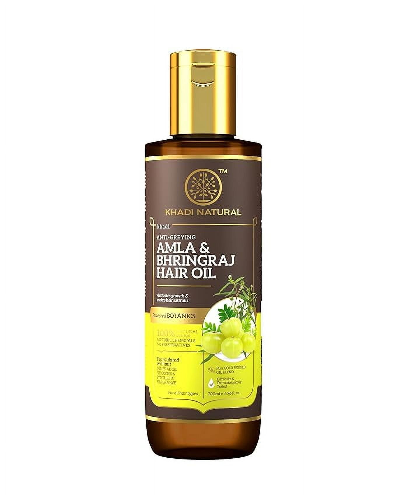Khadi Natural Amla & Bhringraj Hair Oil | Herbal Oil for Boosting Hair Growth | Non-sticky Hair ...