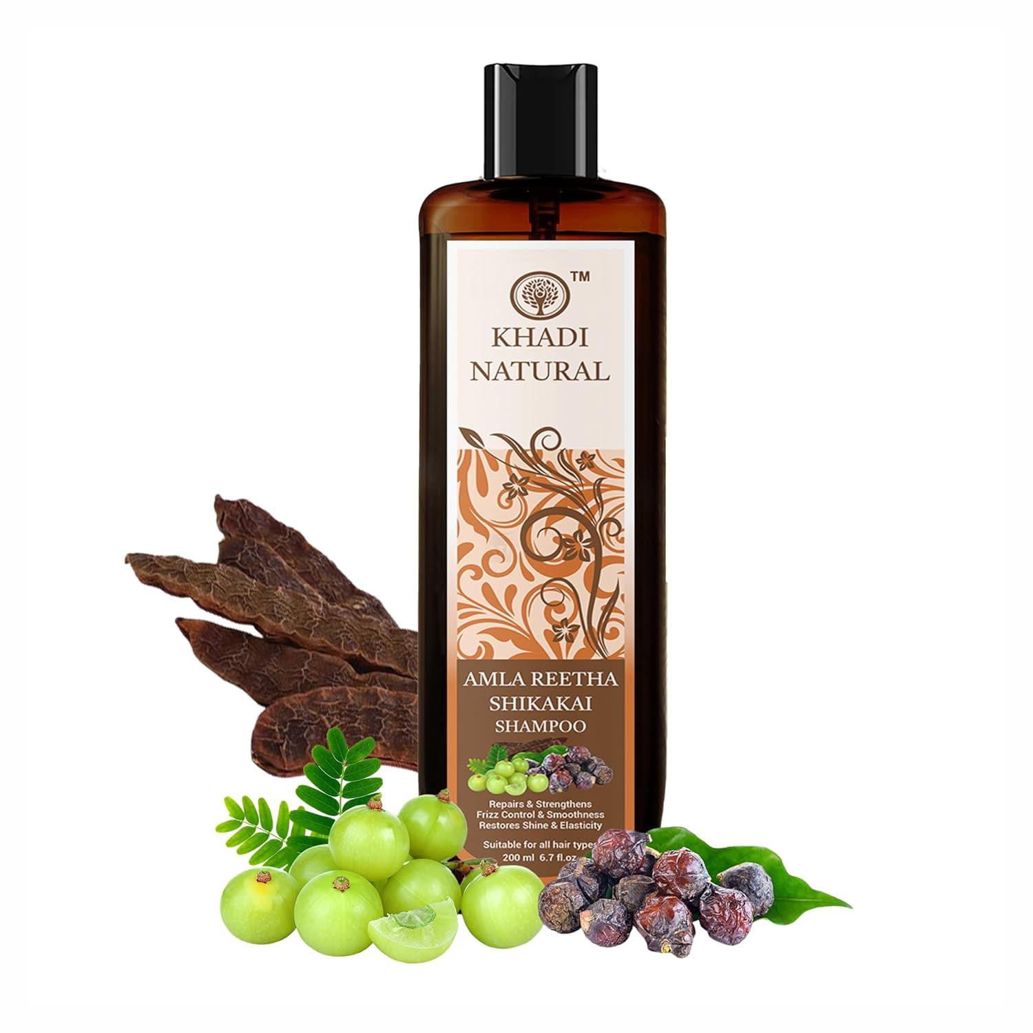 Khadi Natural Amla Reetha Shikakai Shampoo Natural Cleanser for Strong ...