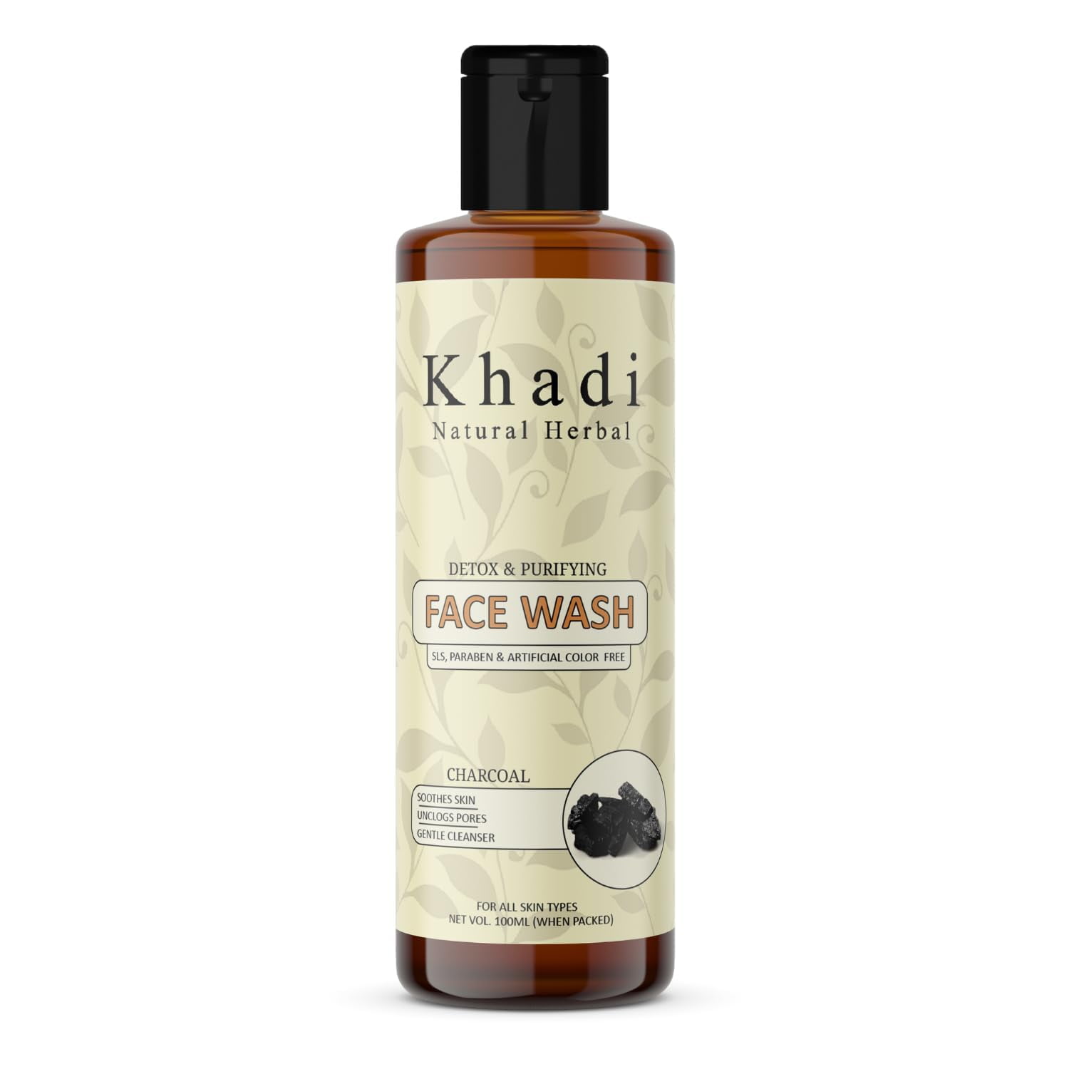Khadi Natural Herbal Charcoal Face Wash Soothes Skin Unclog Pores Deep ...