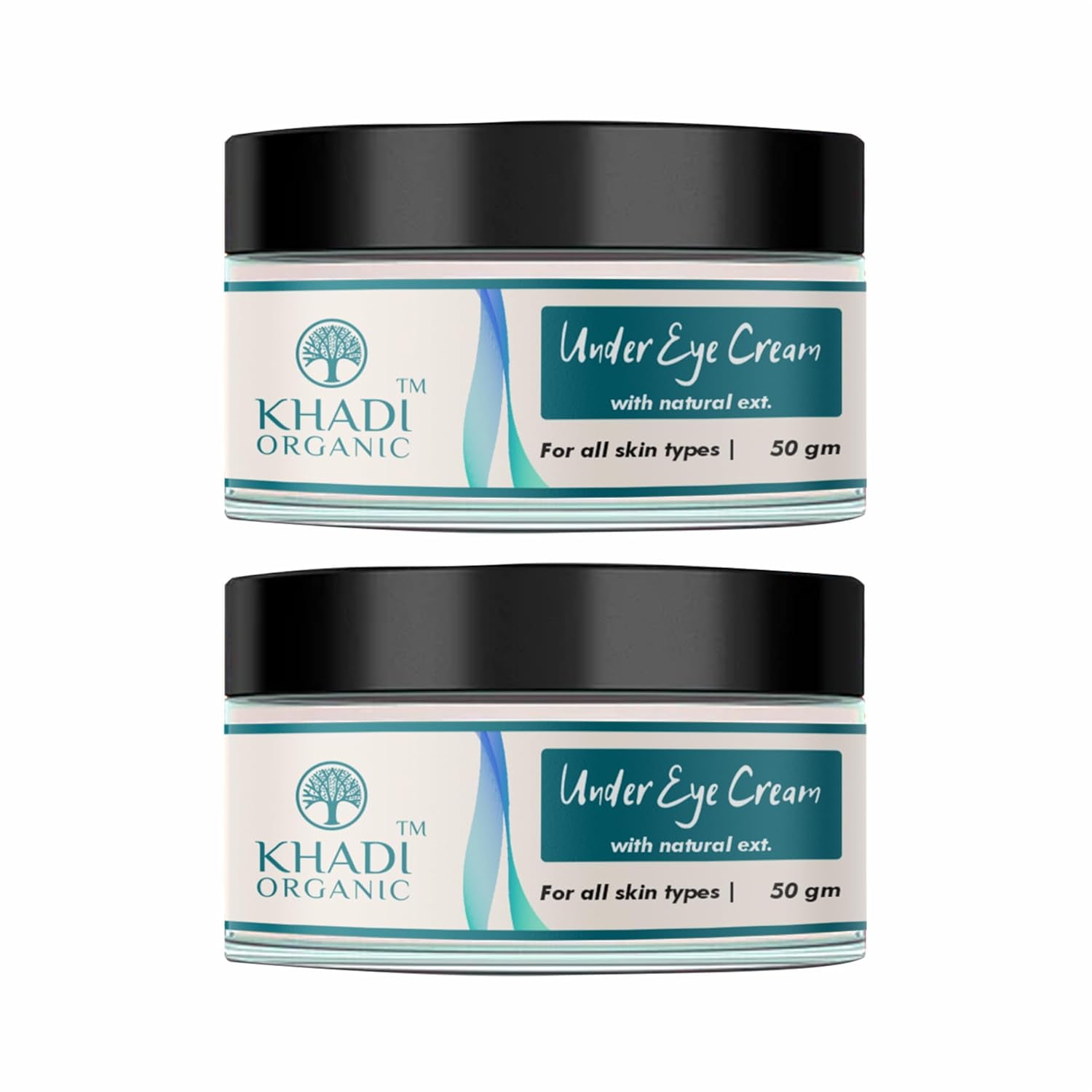 Khadi Organic Under Eye Cream with Natural Extracts All Skin Types 50 gm Pack 2 Under Eye ...