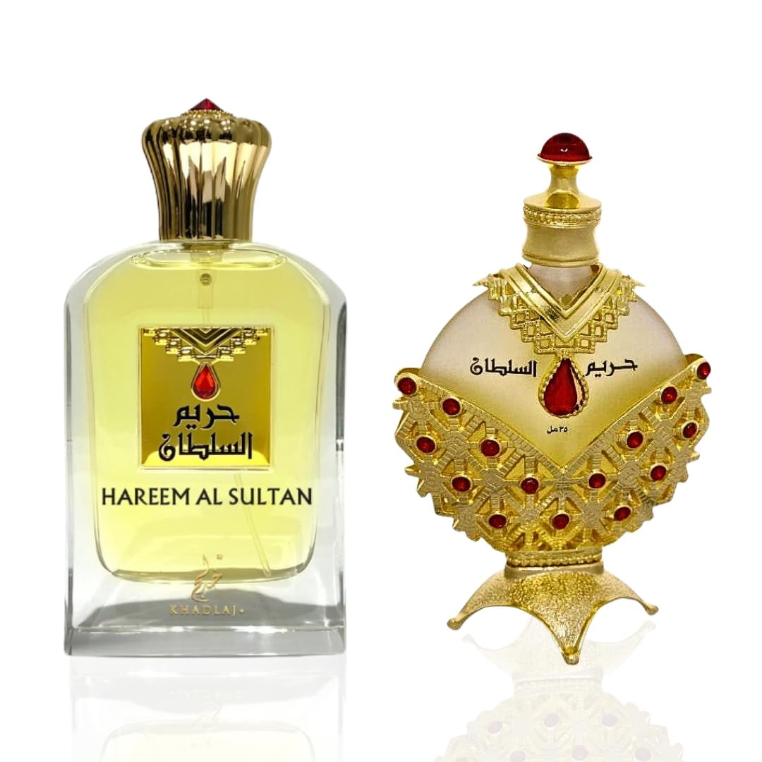 Khadlaj Hareem Al Sultan Gold 2-Piece Gift Set (2.5 Oz EDP Spray+1.18 ...