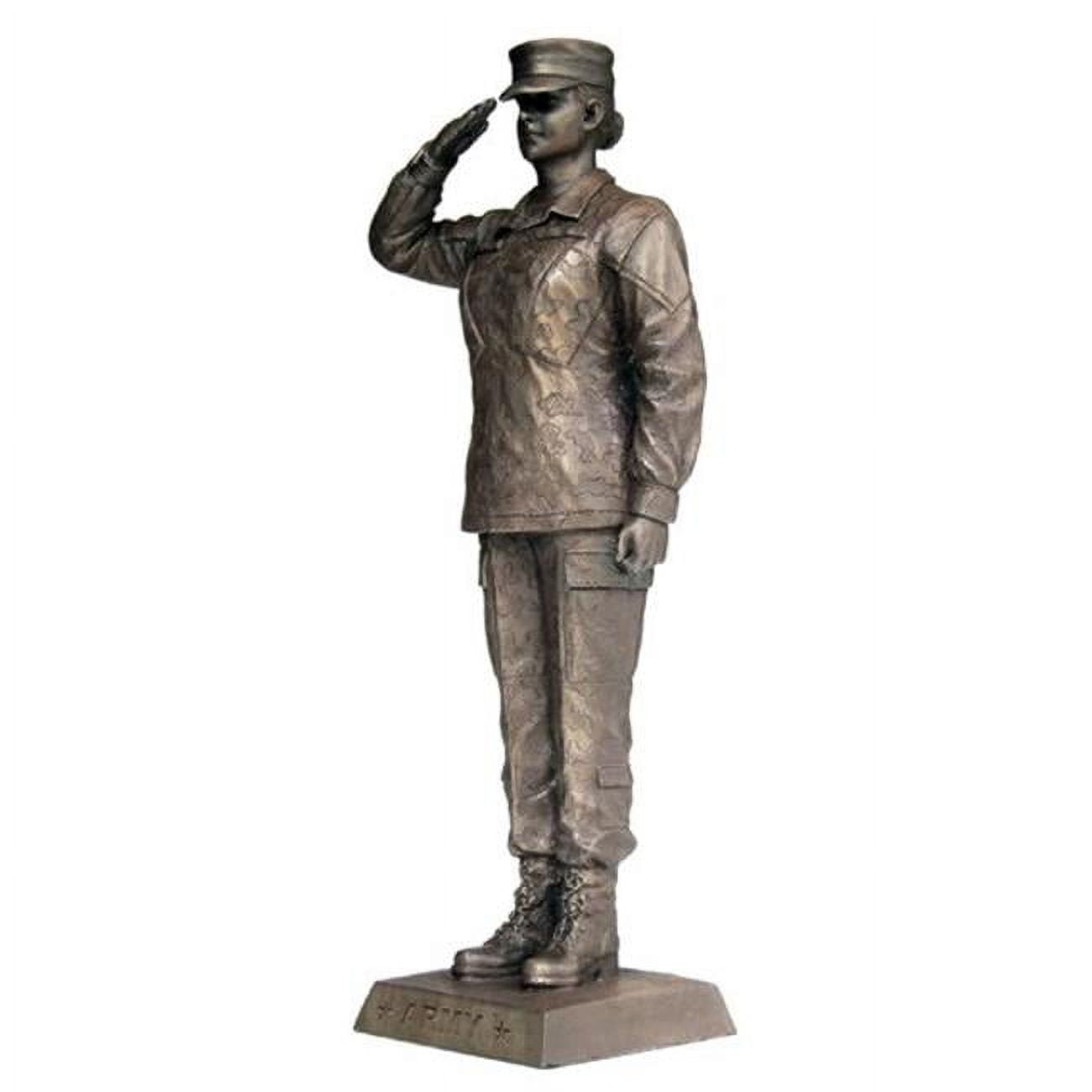 Khaki Army USA KA308 12 in. Bronze Cold Cast Resin Army Female Salute ...