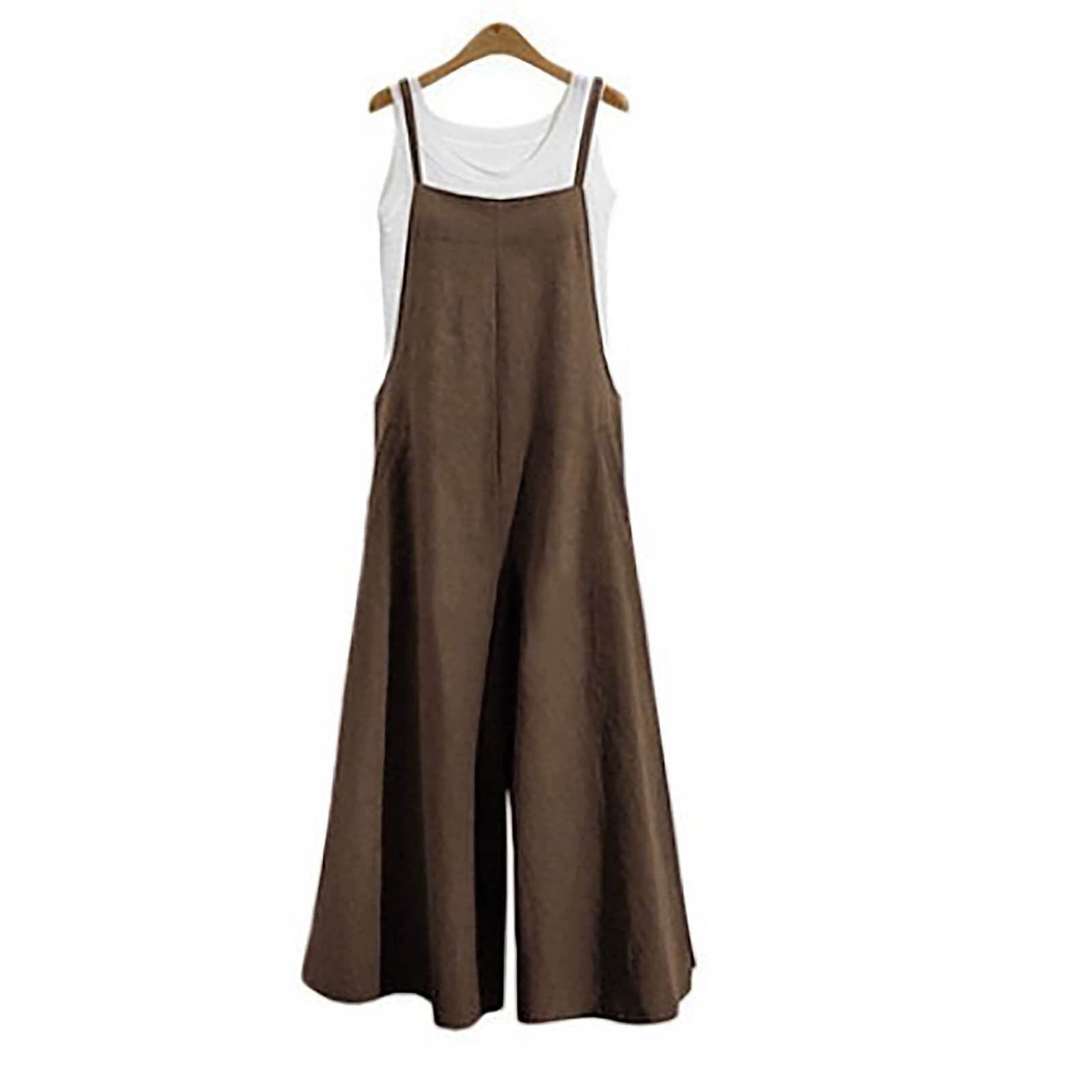 Khaki Bib overalls for women capri Capri Pants For Women Women's ...