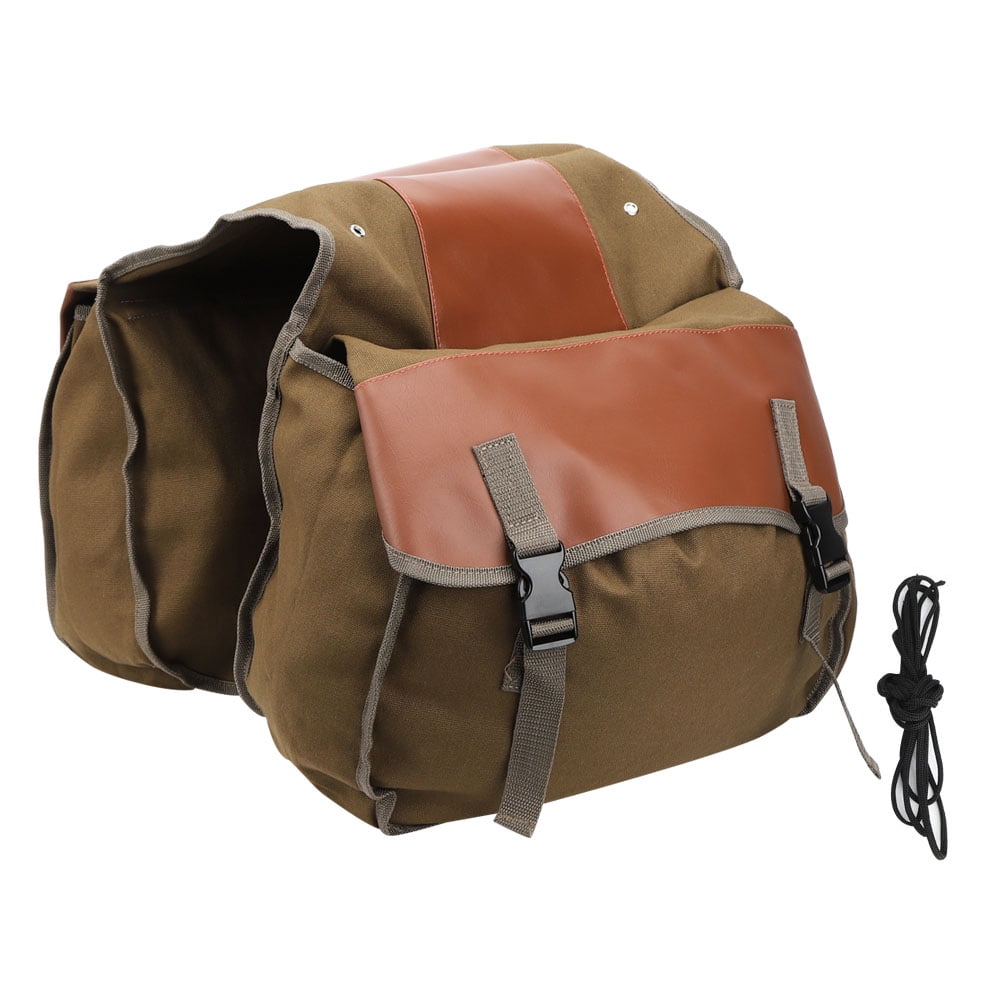 Khaki Canvas Bicycle Rear Seat Bag Pack for Mountain Bikes - 30-35L Large Capacity - Walmart.com