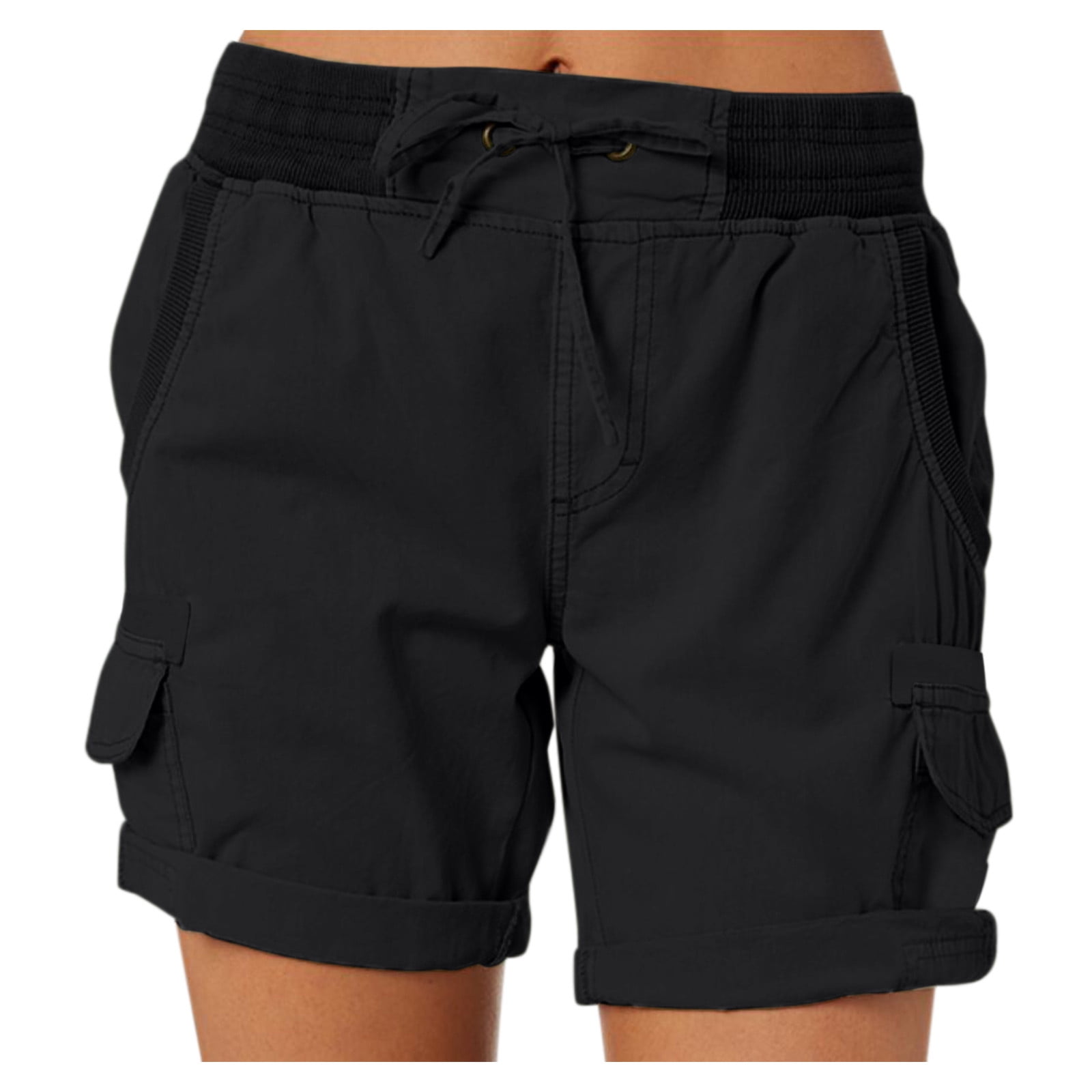 Khaki Cargo Shorts Women High Waisted Work Relaxed Fit Outdoor Cotton ...