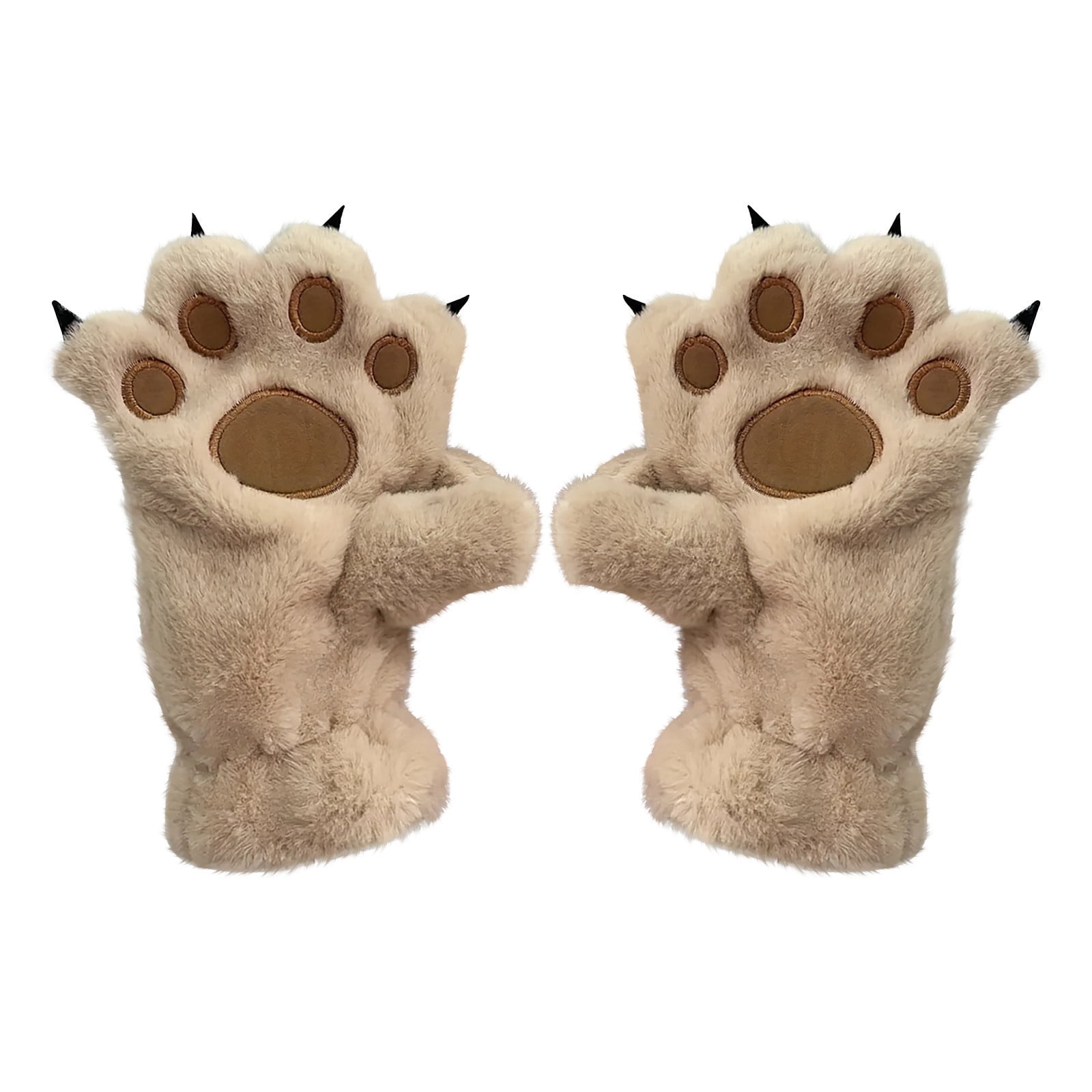Khaki Cute Animals Paw Gloves Full Finger Pet Claw Bear Palm Design For ...
