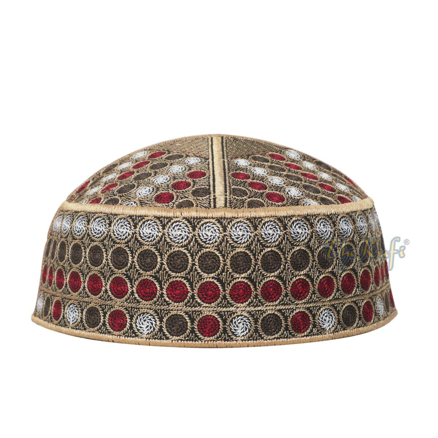 Khaki Green Maroon Embroidered Circle Design Semi-Rigid Pakistani Style ...
