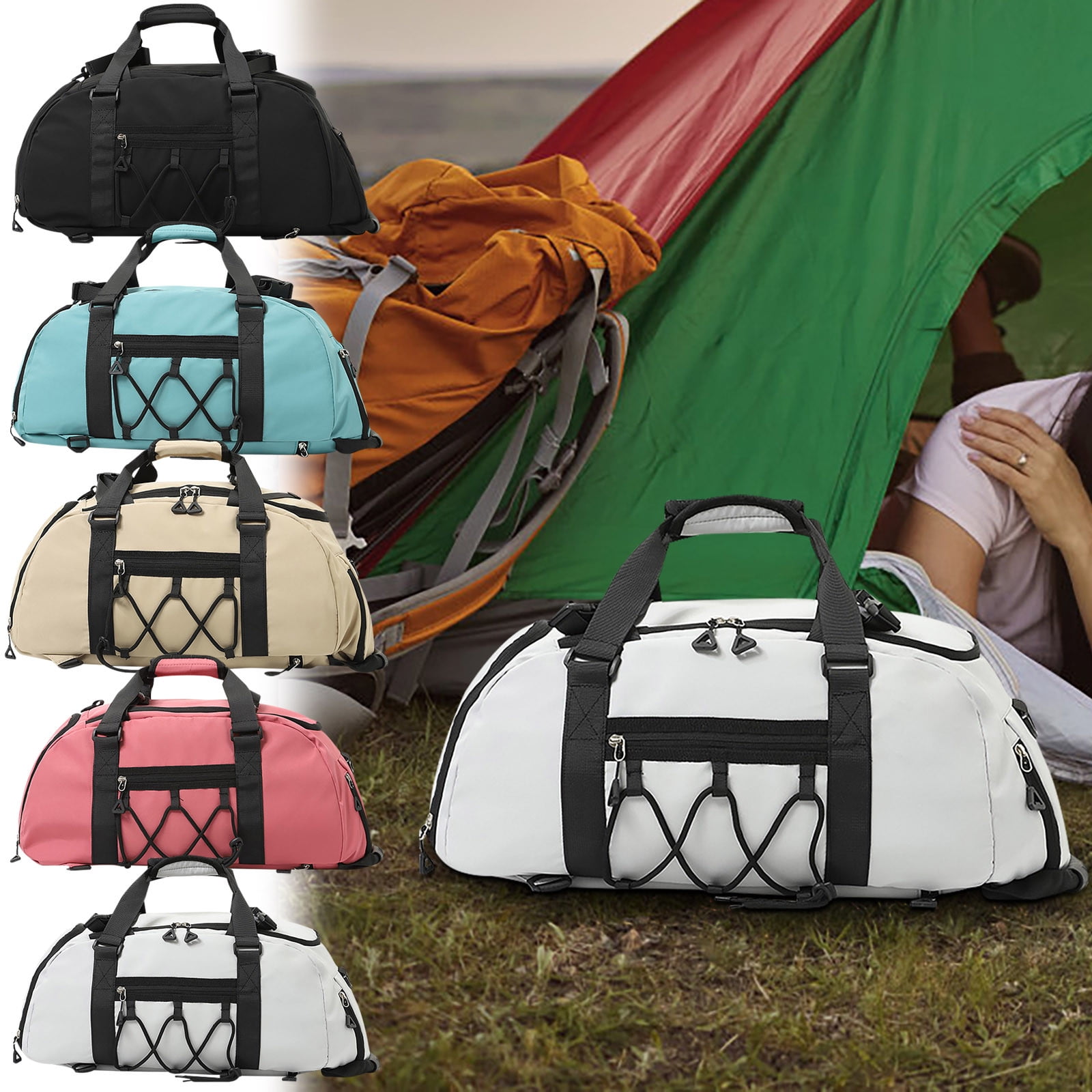 Khaki Gym Bag, Large Capacity Durable and Breathable Fitness Backpack ...