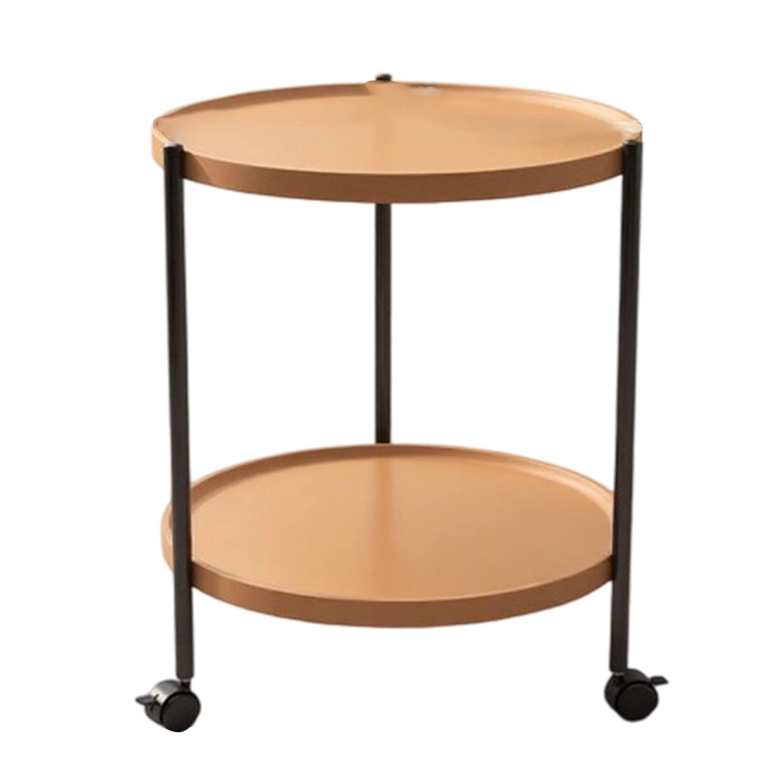 Khaki Khaki Mobile Side Table With Wheels For Sofa Bedroom Compact Easy ...