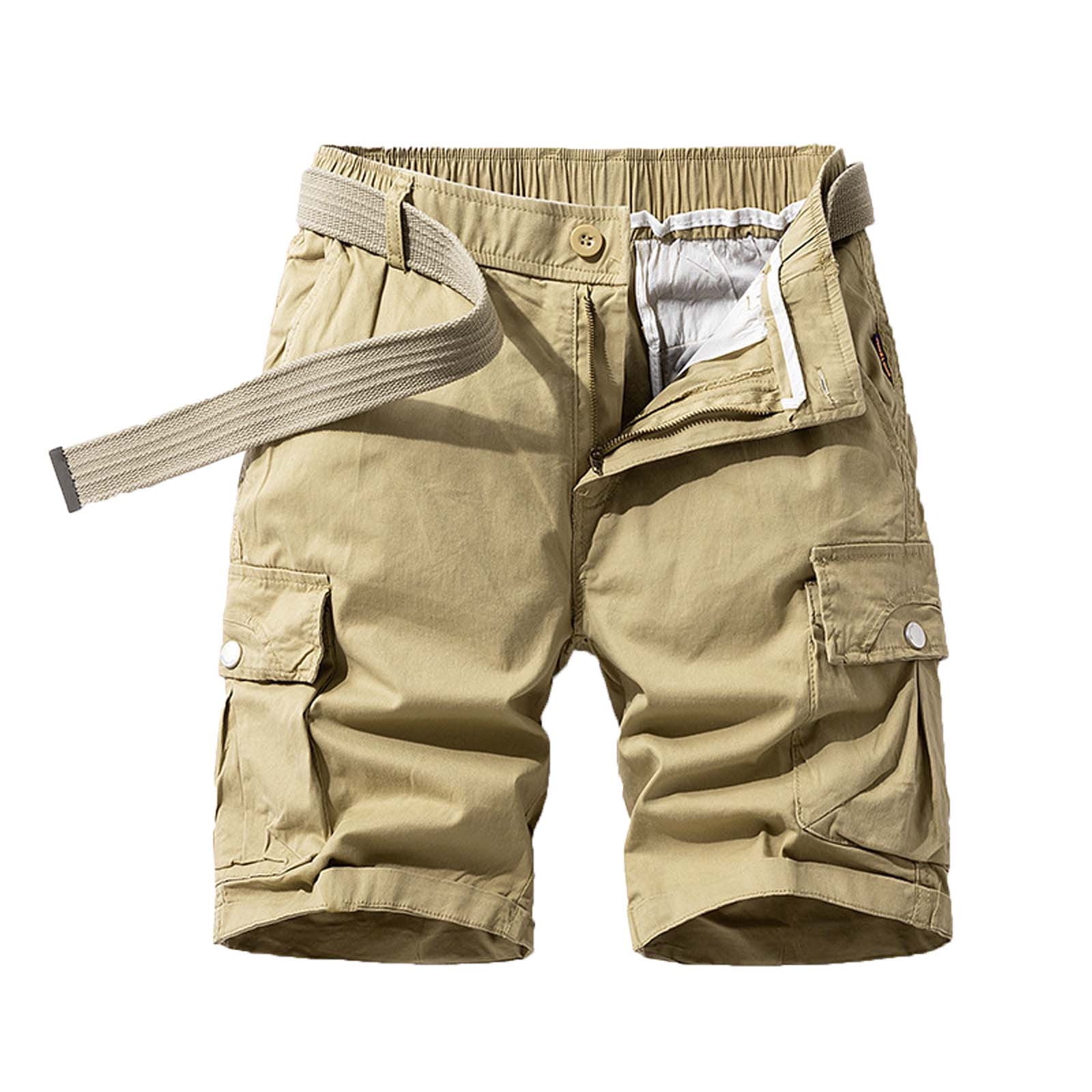 Khaki Mens Wild Cargo Sport Gym Beach Running Button Shorts Trousers ...