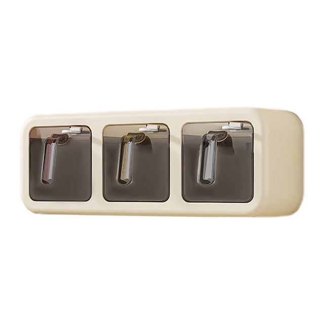 Khaki Modular Spice Storage System Flip Top Lids Ergonomic Design For ...