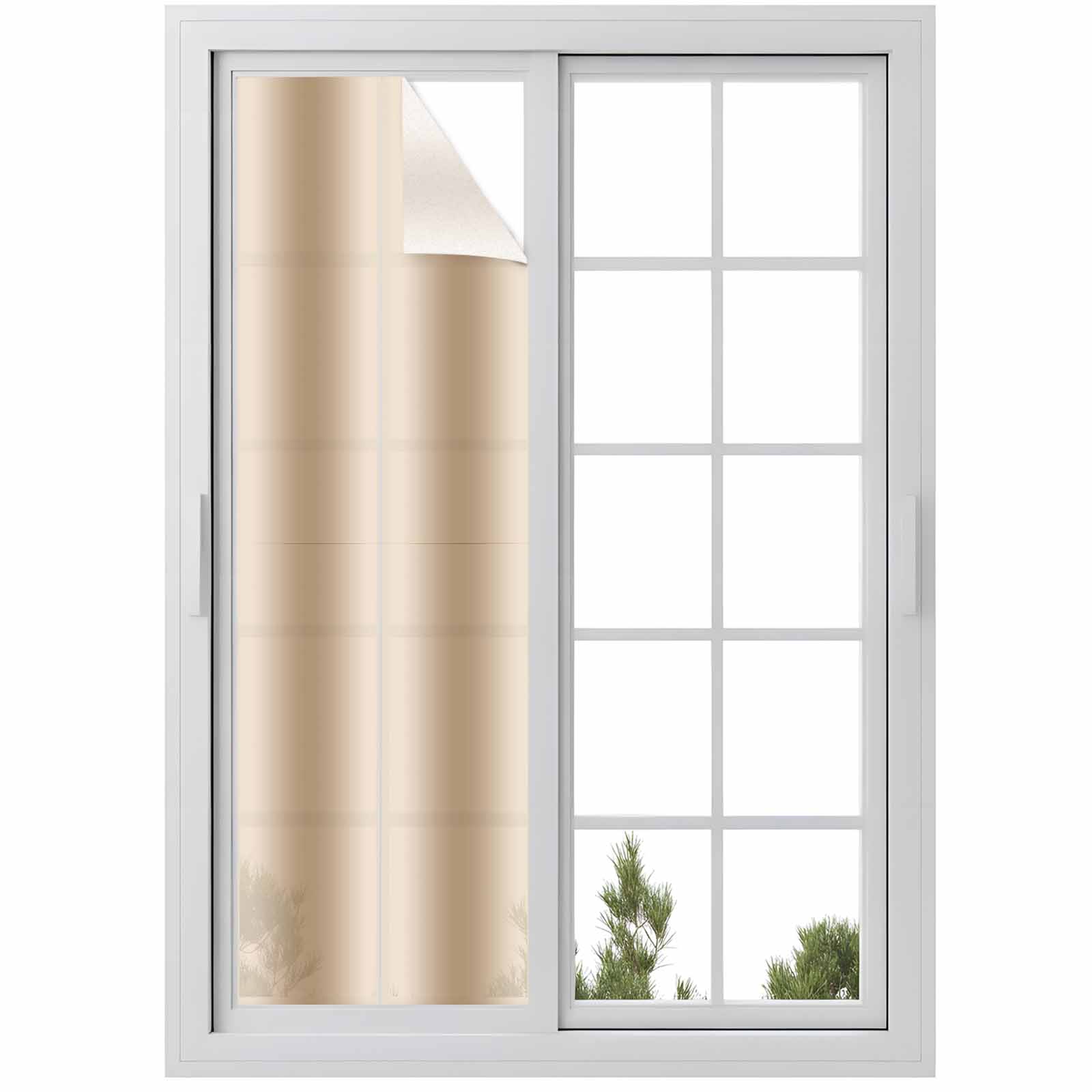 Khaki Ombre Window Privacy Film, Modern Abstract Art Farmhouse Gradient ...