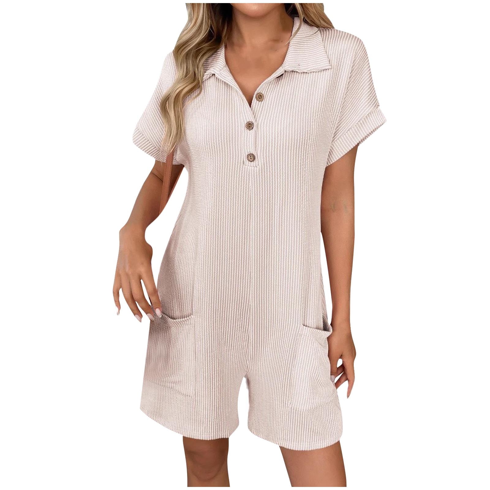 Khaki Overalls Shortalls for Teen Girls Fall Summer Loose Fit Casual ...