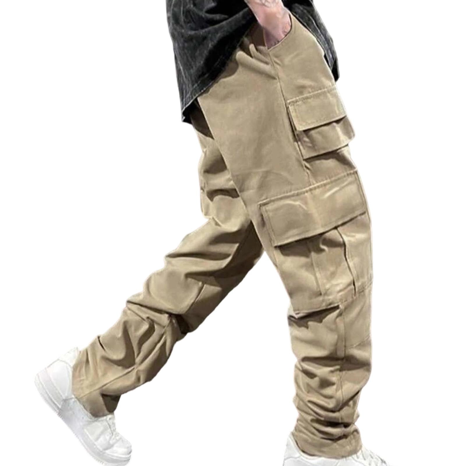 Khaki Pants for Mens Fall Summer Wild Cargo Work Out Athletic Brunch ...