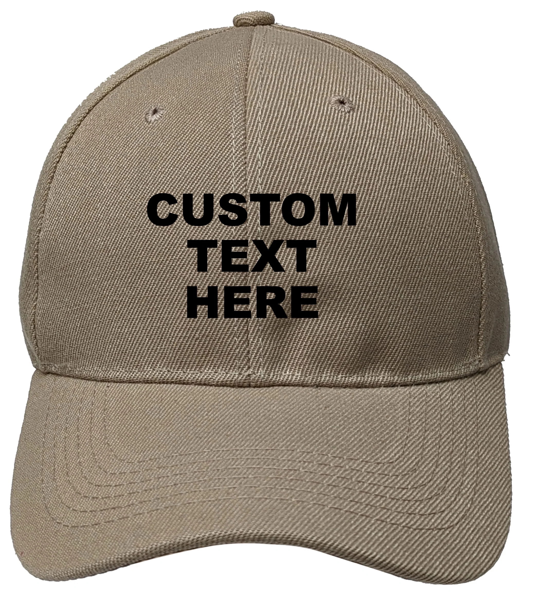 Khaki Personalized Text Embroidered Unisex Baseball Cap, Adjustable Hat ...