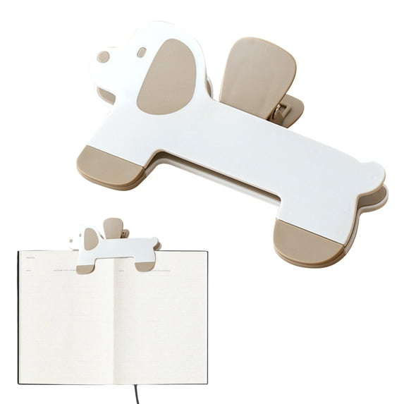 Khaki Puppy Book Page Clip Hands Free Cookbook Holder Journal Clamp ...