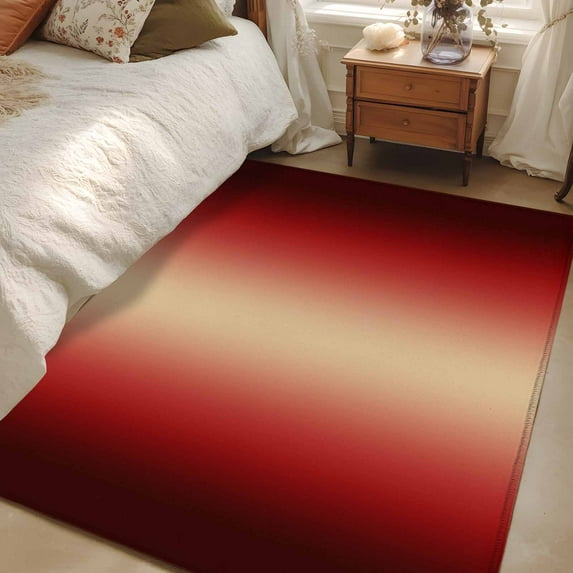 Khaki Red Black Ombre Area Rugs 3x5 for Living Room, Modern Abstract ...