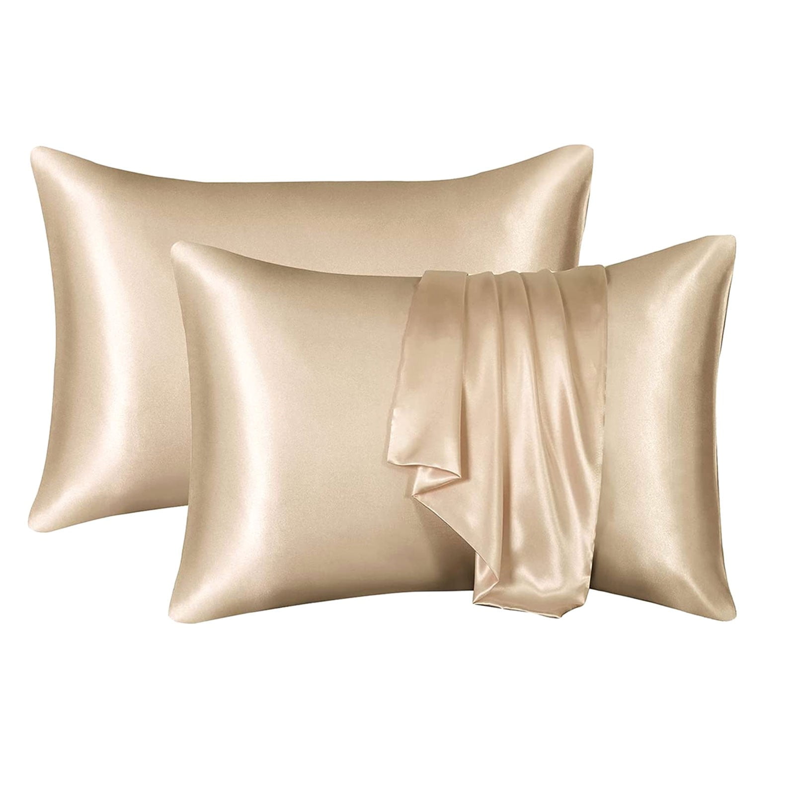 Khaki Satin Pillowcase Set Of 2 - Silky Pillow Cases For Hair And Skin ...