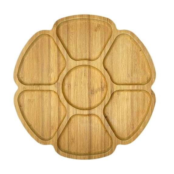 Khaki Seven-Compartment Wooden Petal Shaped Snack And Appetizer Serving ...