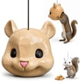 Khaki Squirrel Head Hanging Feeder Plastic Mask Style Wildlife Snack ...
