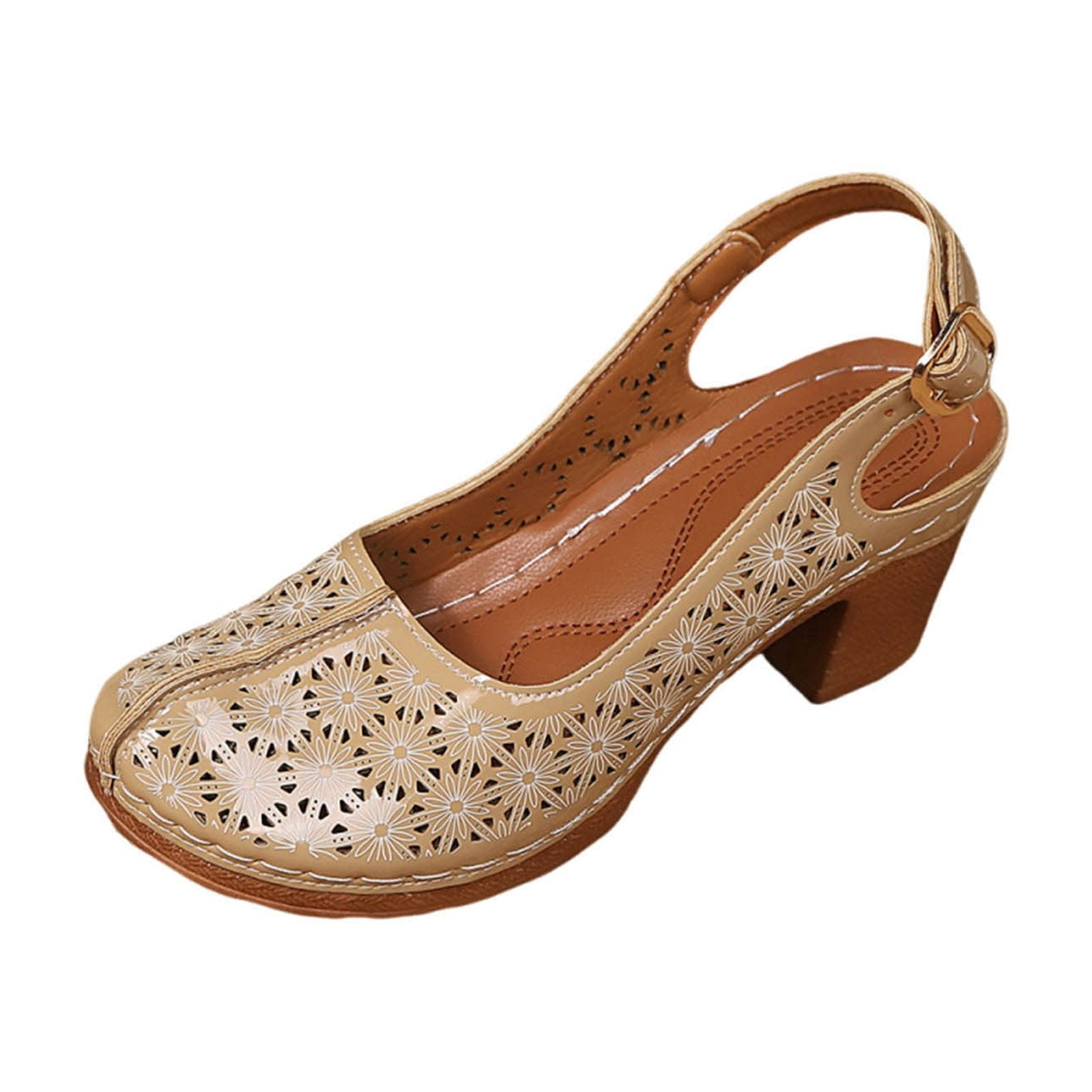 Khaki Women Fashion Summer Sandals Featuring Fish Mouth Toe And One ...