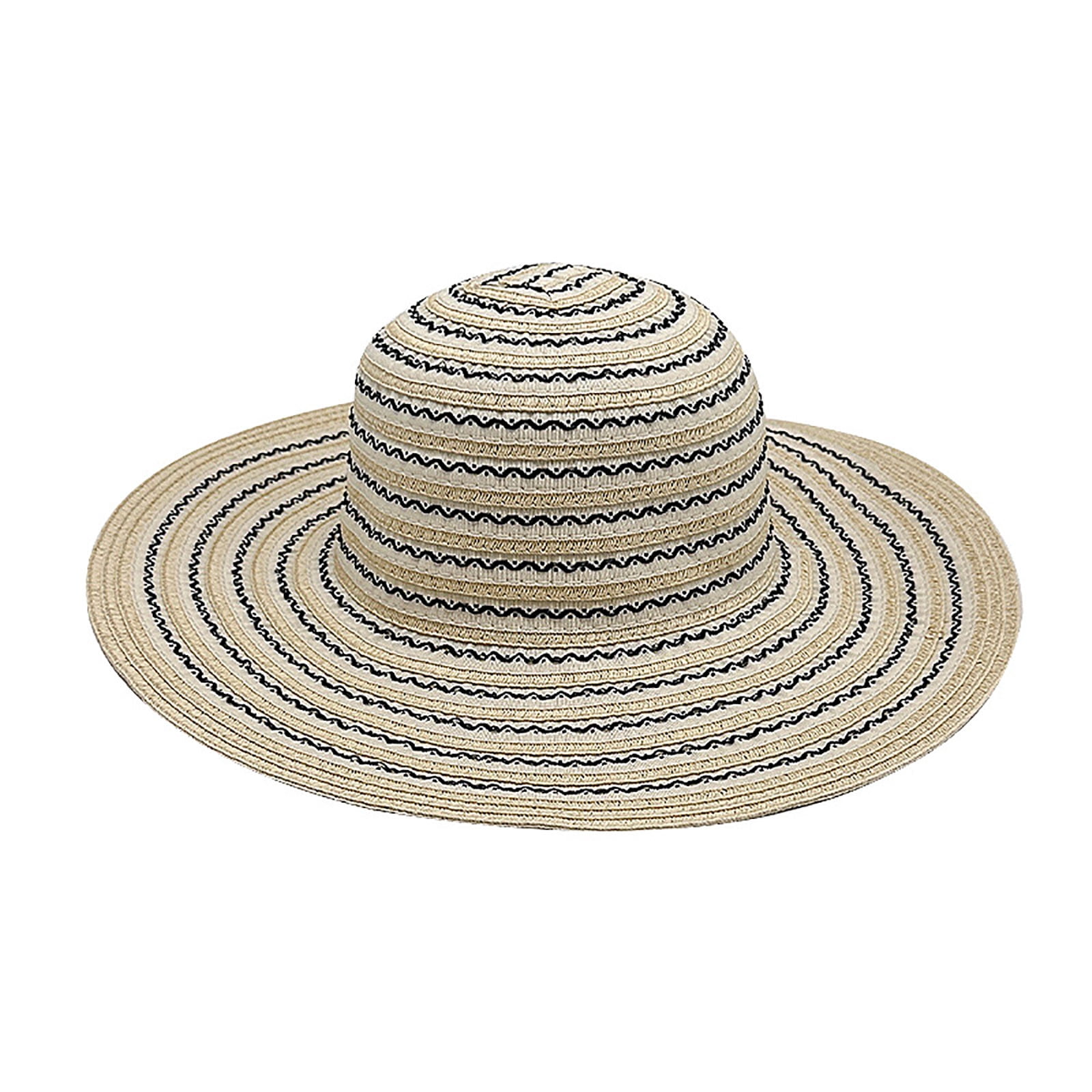 Khaki Womens Oversized Brim Sun Hat Foldable Beach Vacation Sun ...