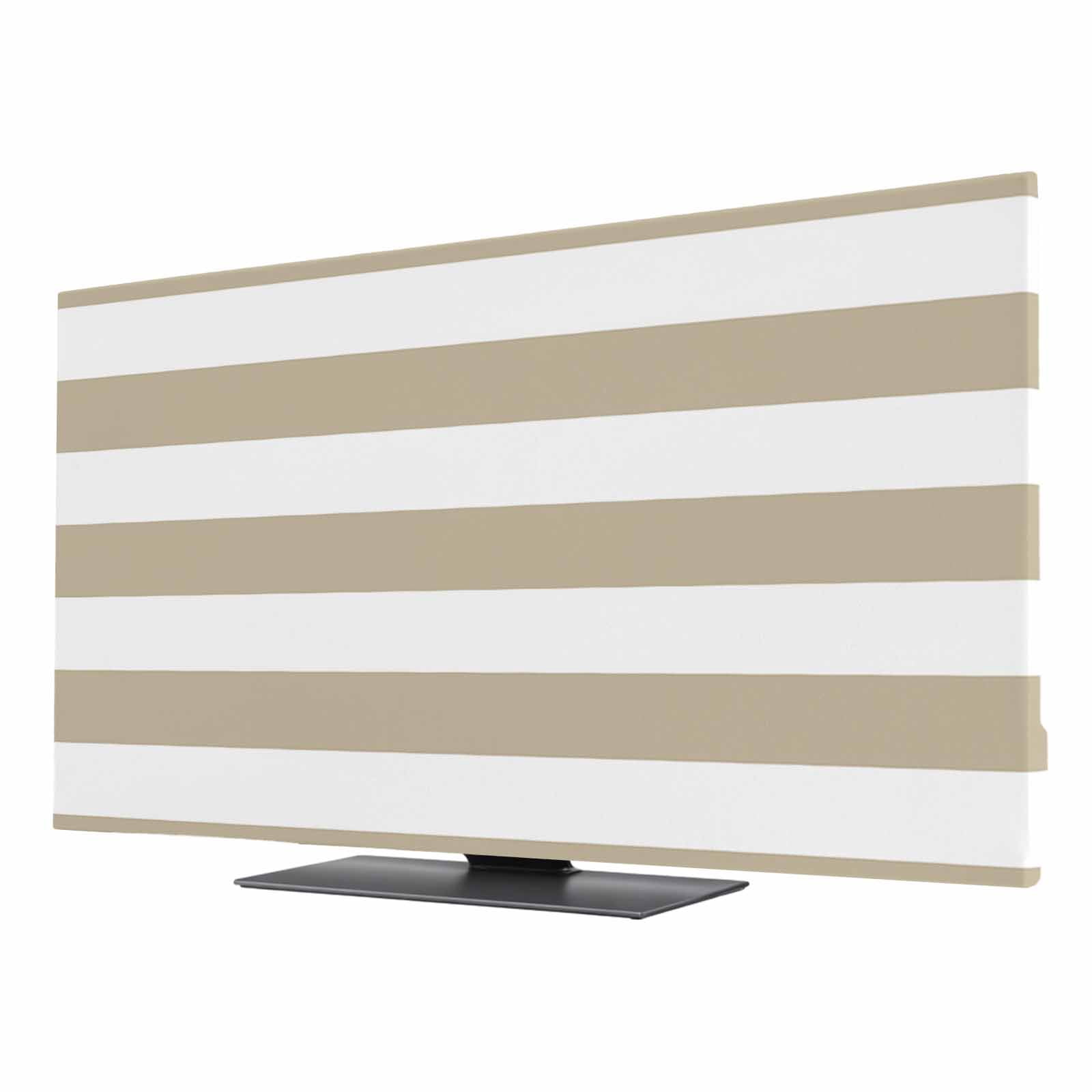Khaki and TV Dust Cover 55 Inch, White Stripe Computer Monitor Cover ...