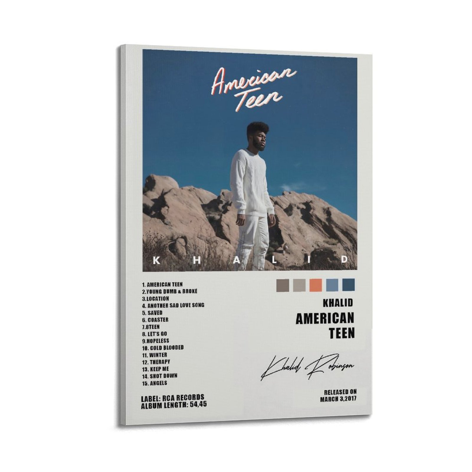 Khalid Album Poster Music Album Cover Posters Hot Music Albums Painting ...