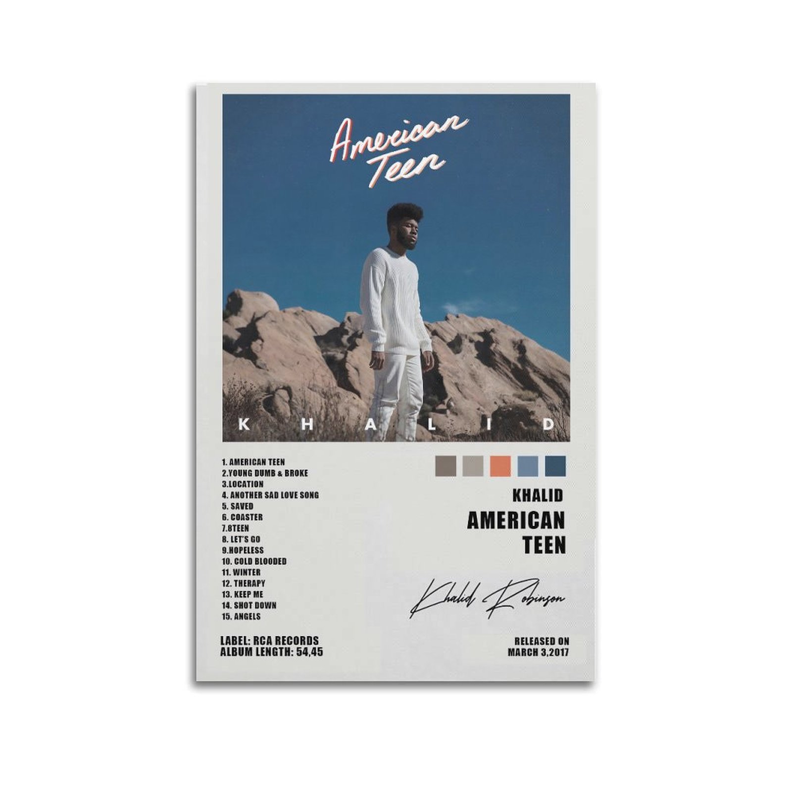 Khalid Album Poster Music Album Cover Posters Hot Music Albums Painting ...