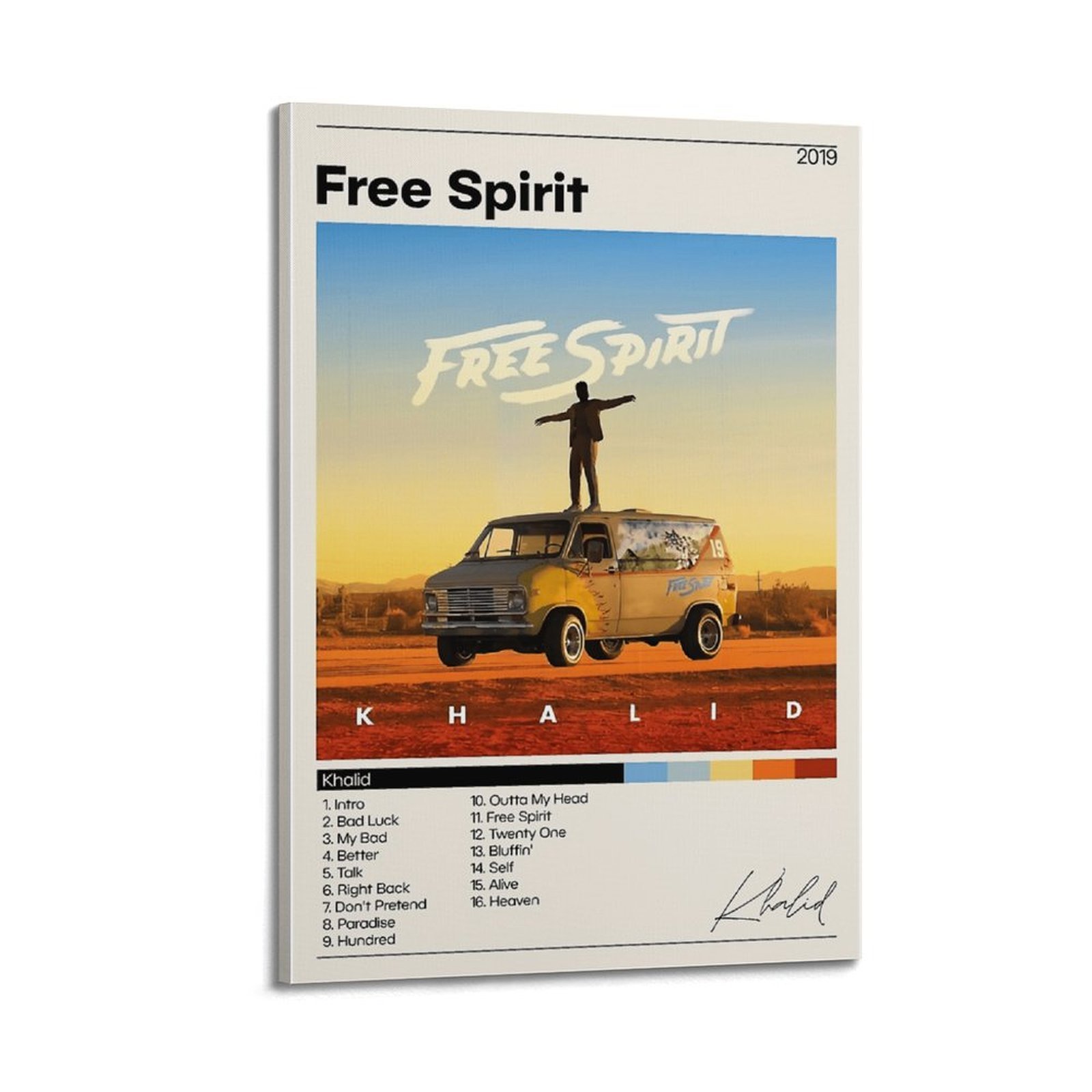 Khalid Free Spirit Music Album Poster Hot Music Albums Painting Vintage ...