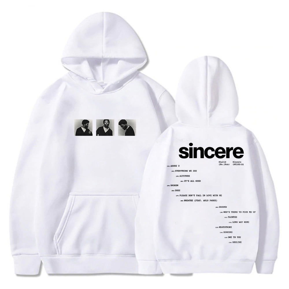 Khalid Sincere Merch Hoodie 2024 Tour Long Sleeve Streetwear Women Men ...