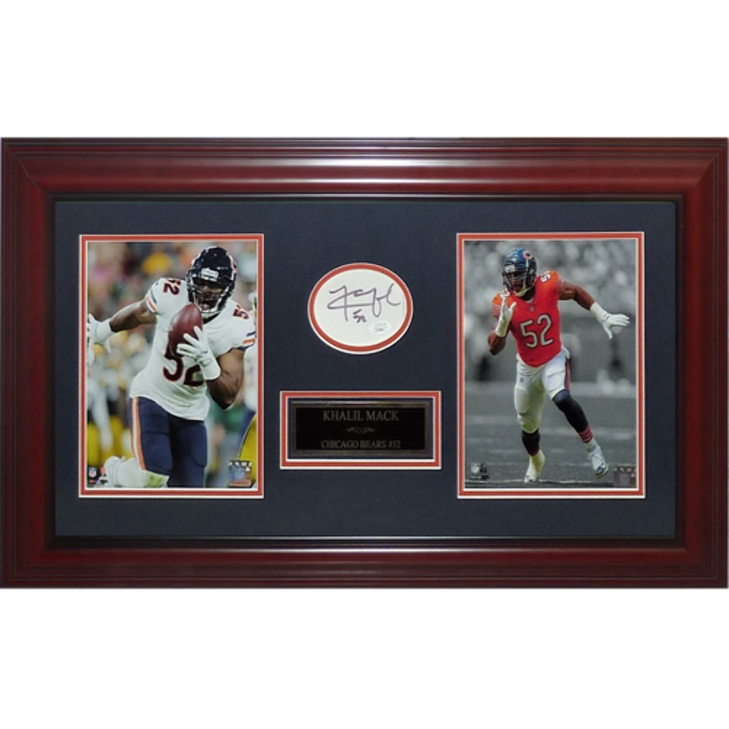 Khalil Mack Autographed Chicago Bears Double 8x10 Framed Piece - JSA ...