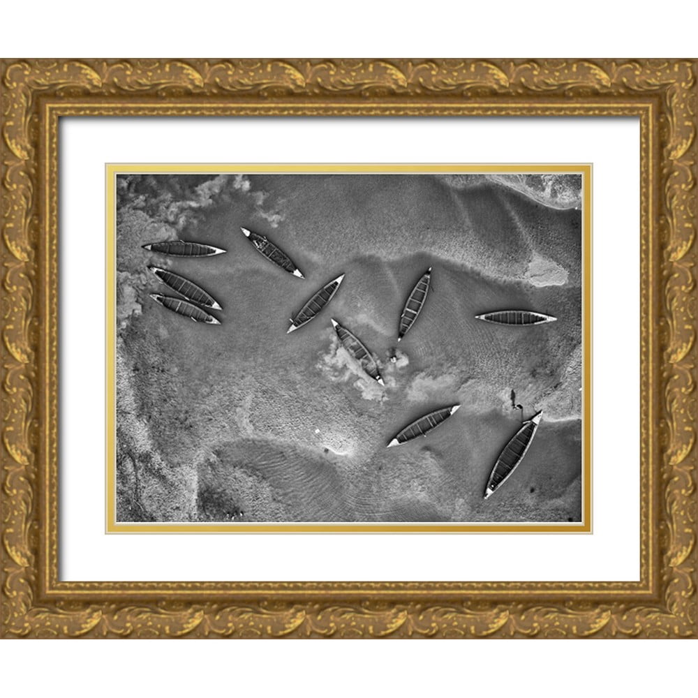 Khan Ronnie, Azim 32x25 Gold Ornate Wood Framed with Double Matting ...