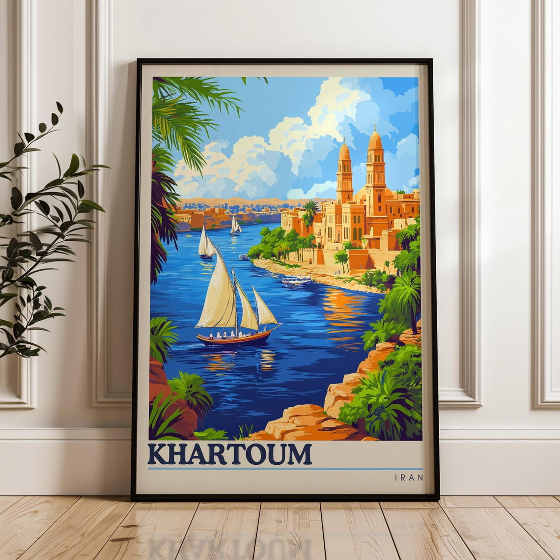 Khartoum Travel Poster - Sudan Wall Art Print, Illustration Poster ...