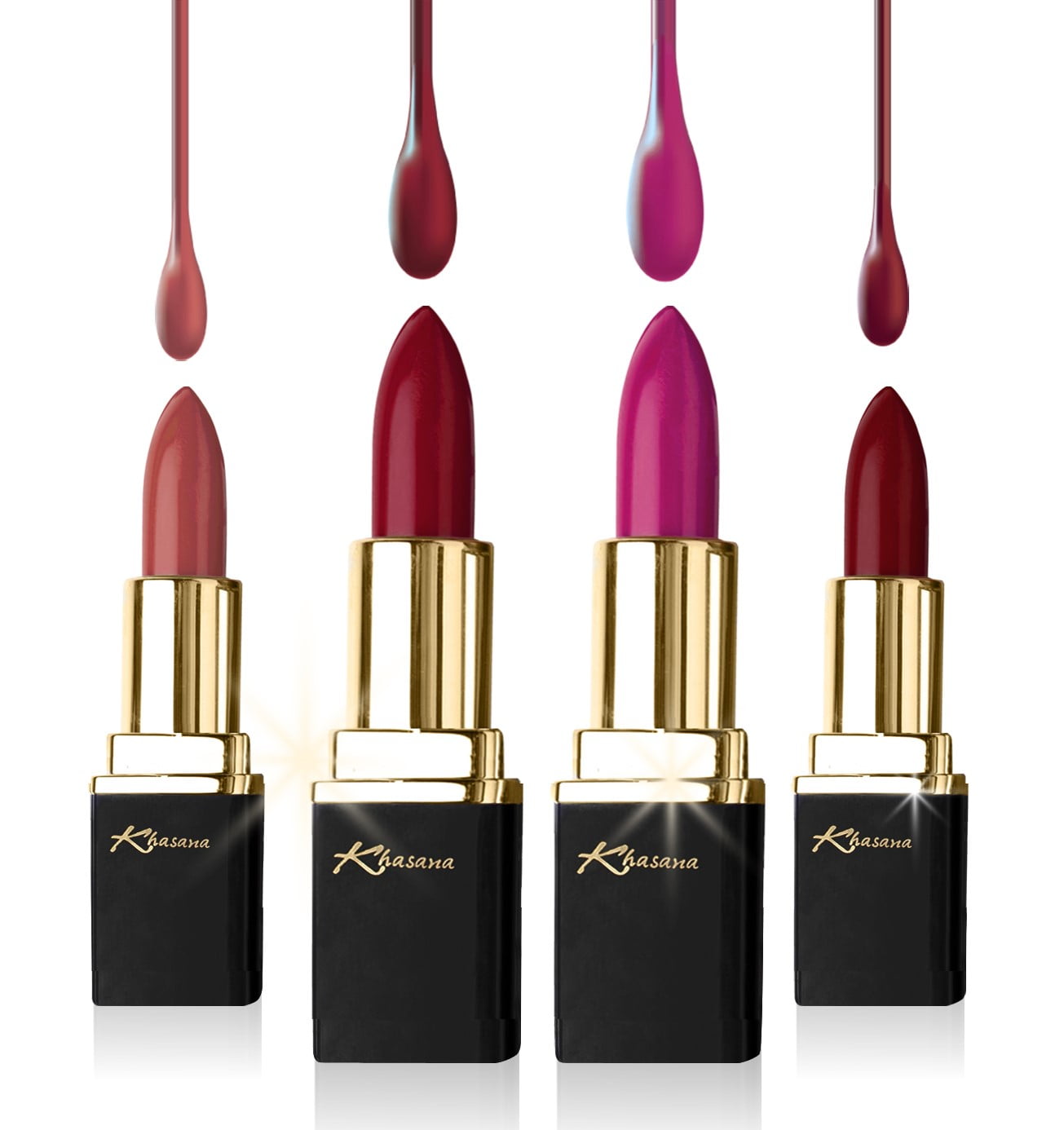 Khasana Lipstick Set. Long Lasting Lip color, 4 Piece Gift Set ...