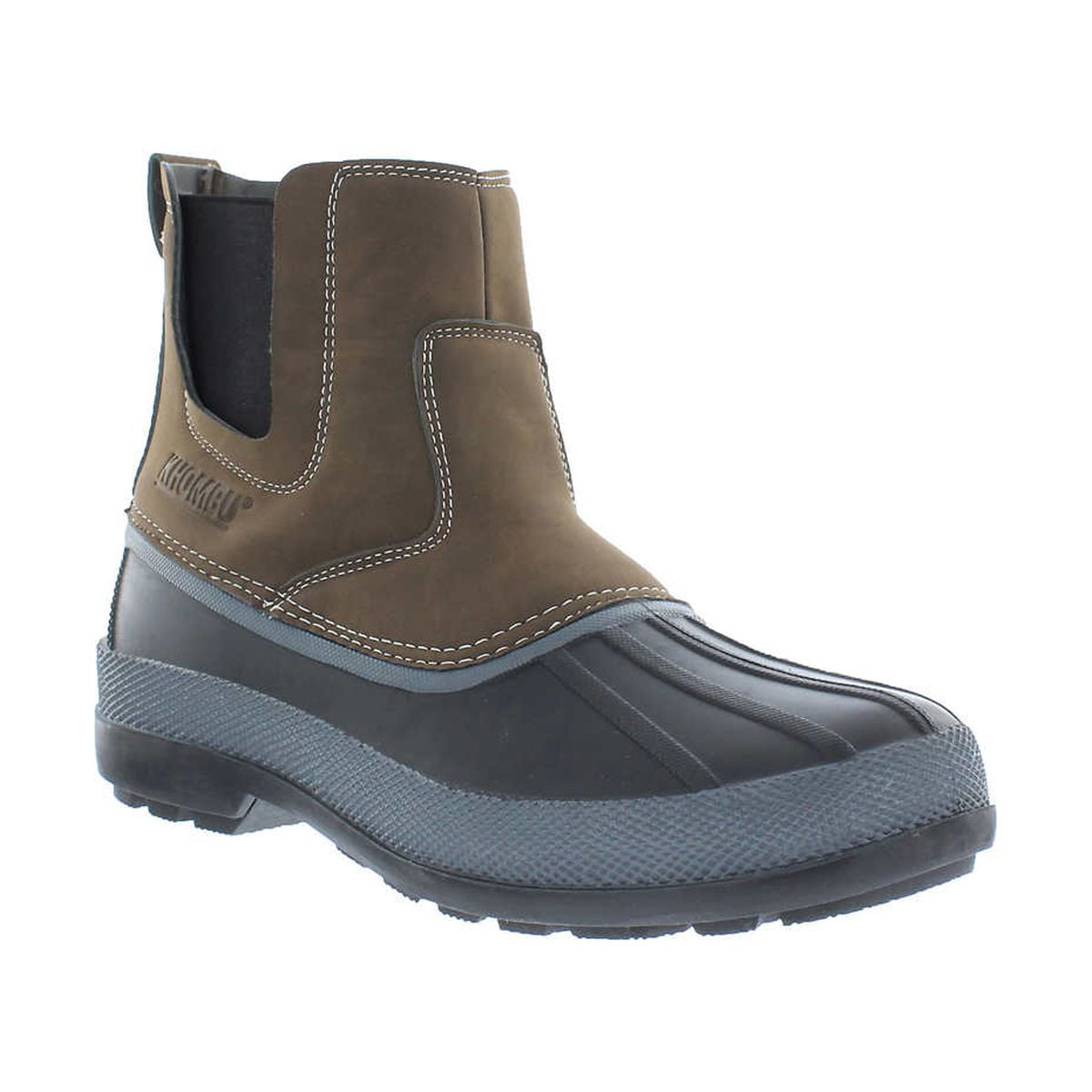 Khombu Men's Size 9 Brown Duck Boot with Warm Lining, Double Goring ...