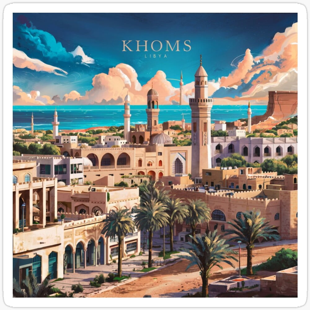 Khoms,Libya Sticker Phone Decal Water Bottle Stickers Car Decals ...