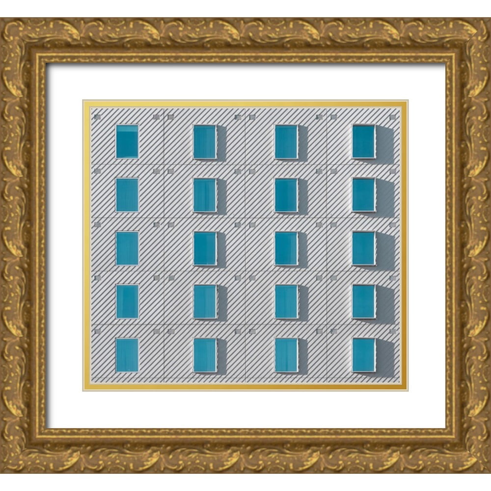 Khorsand, Parsoa 22x20 Gold Ornate Wood Framed with Double Matting ...