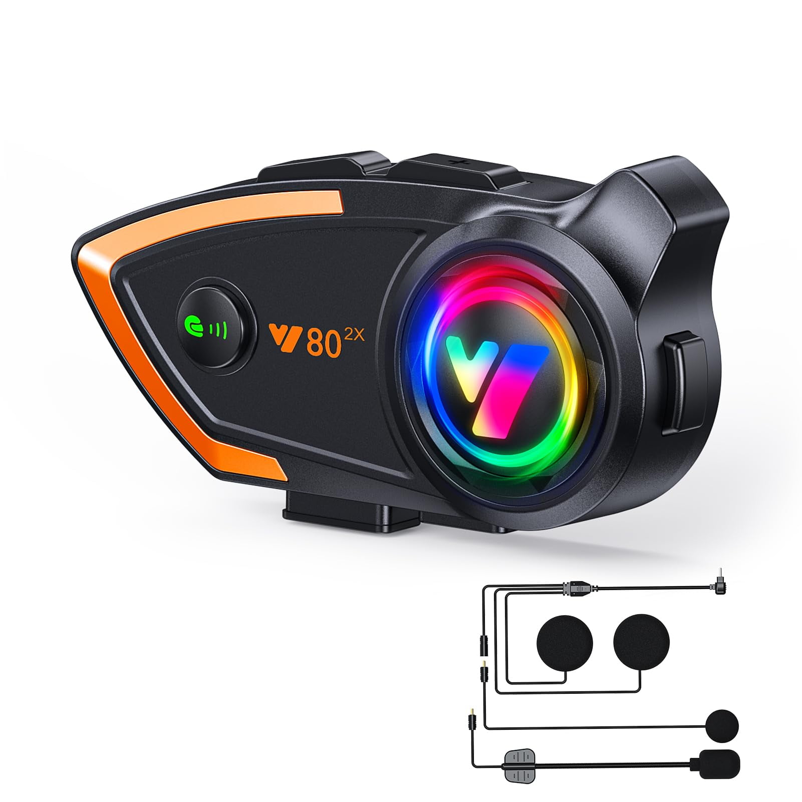 Khptop Motorcycle Helmet Headset 500meters 2 Riders Helmet Intercom ...