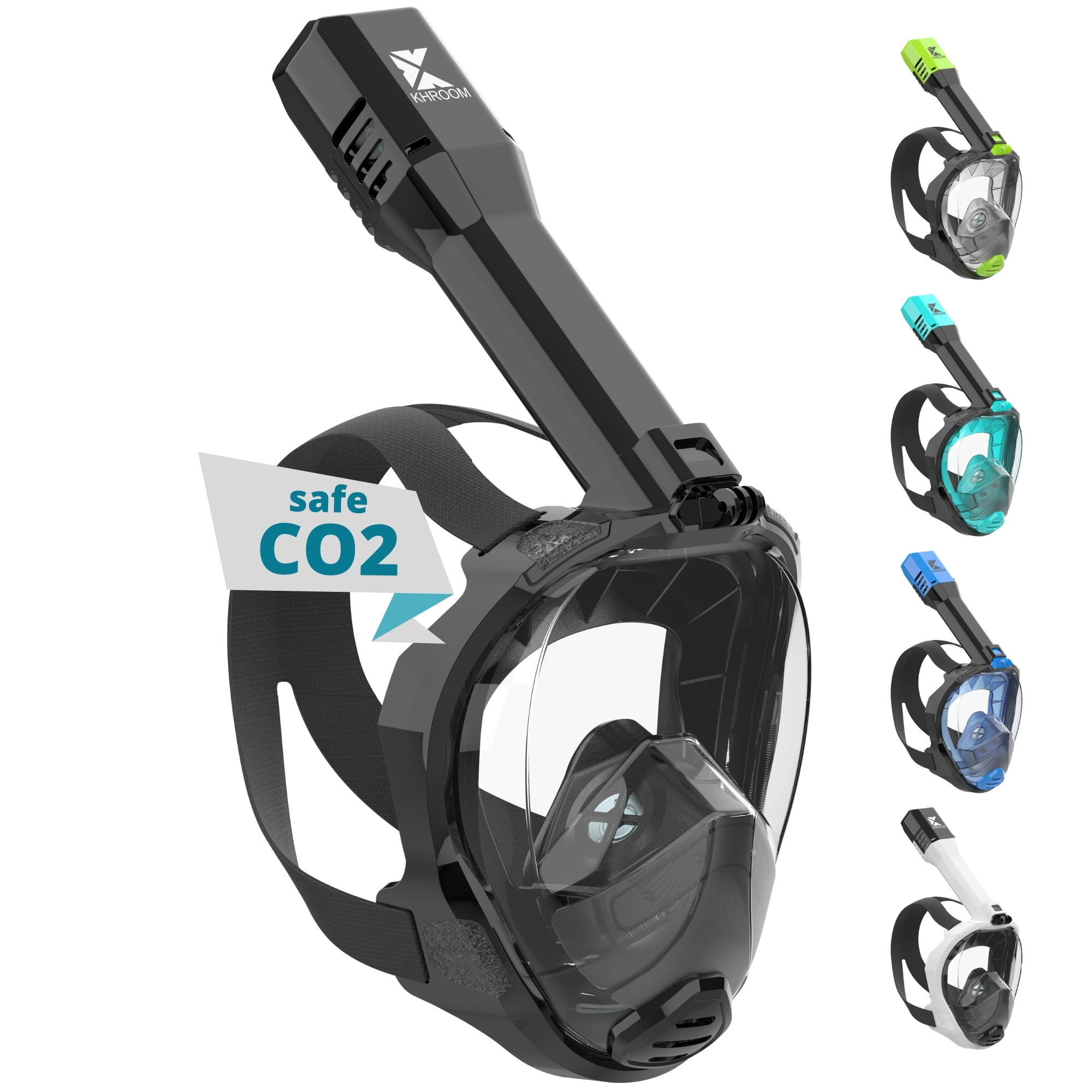 Khroom Full Face Snorkel Mask for Adults | CO2 Safe | Fullface Diving ...