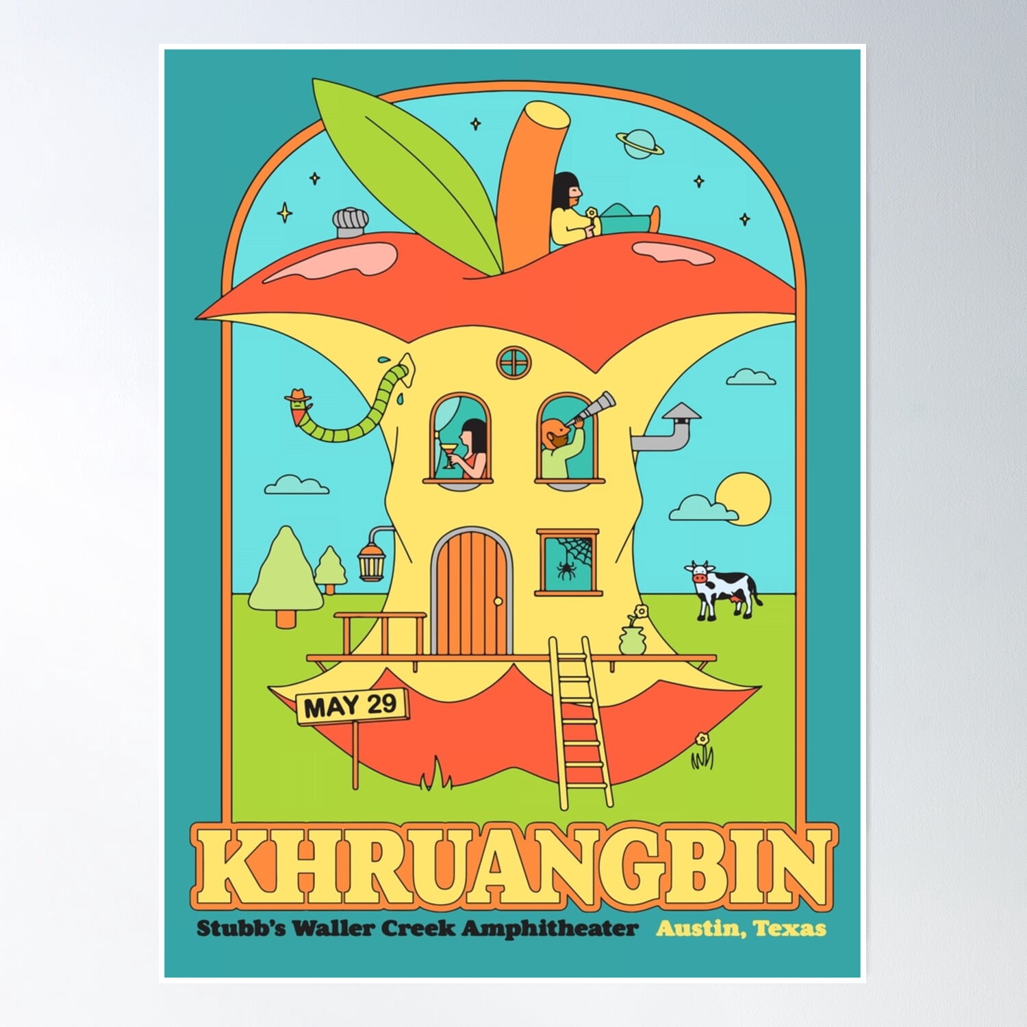 Khruanbin Apple House Tree In Waller Creek Amphitheater Poster Poster ...