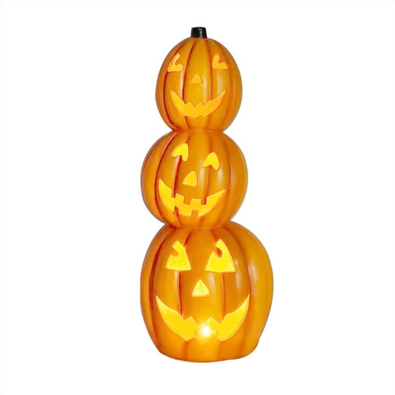 Haunted Hill Farm 36" 15 lbs Jack-o-Lantern Stack Statue, Halloween ...
