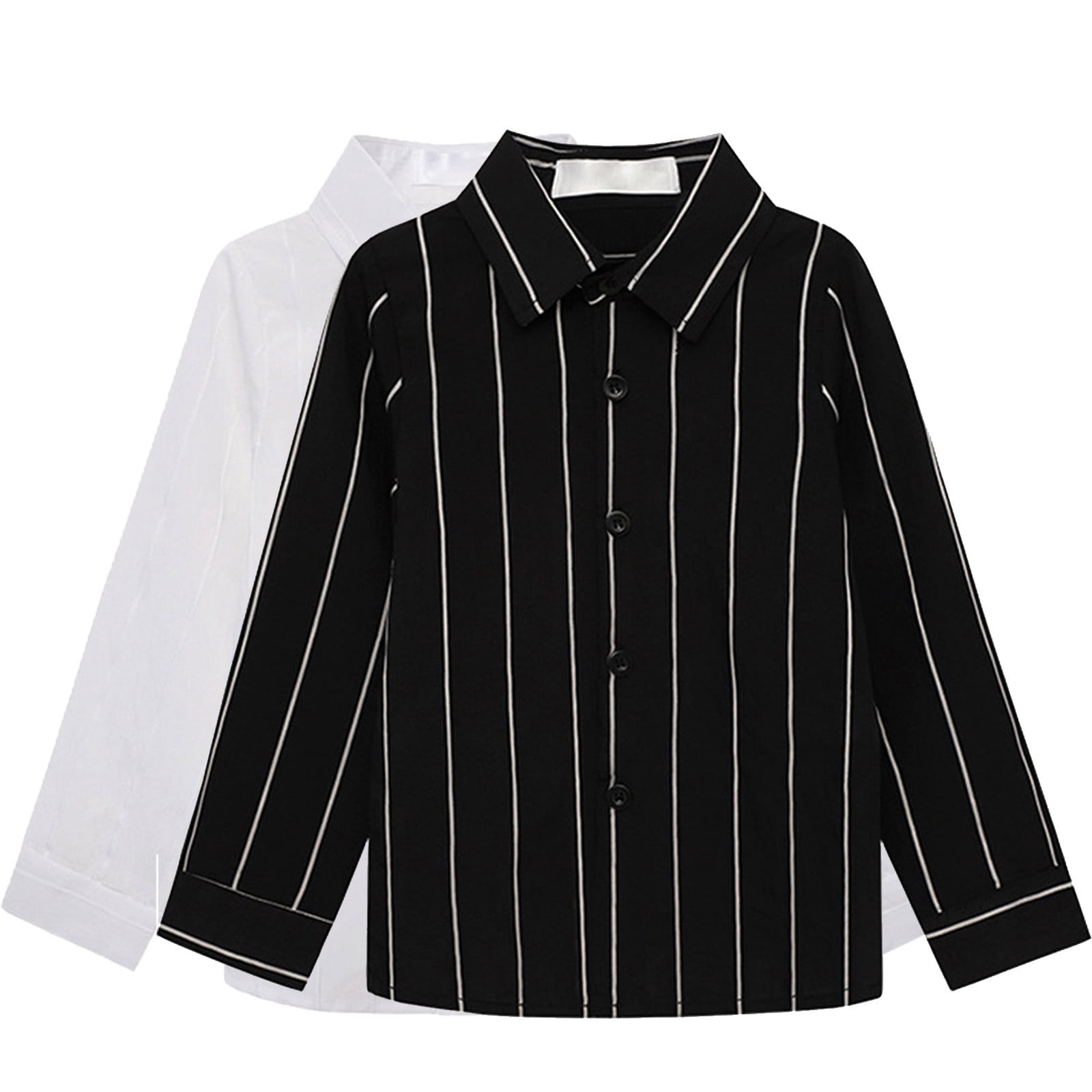 Khunlpohl Boys Long Sleeve Dress Shirts Kids Collared Button down ...