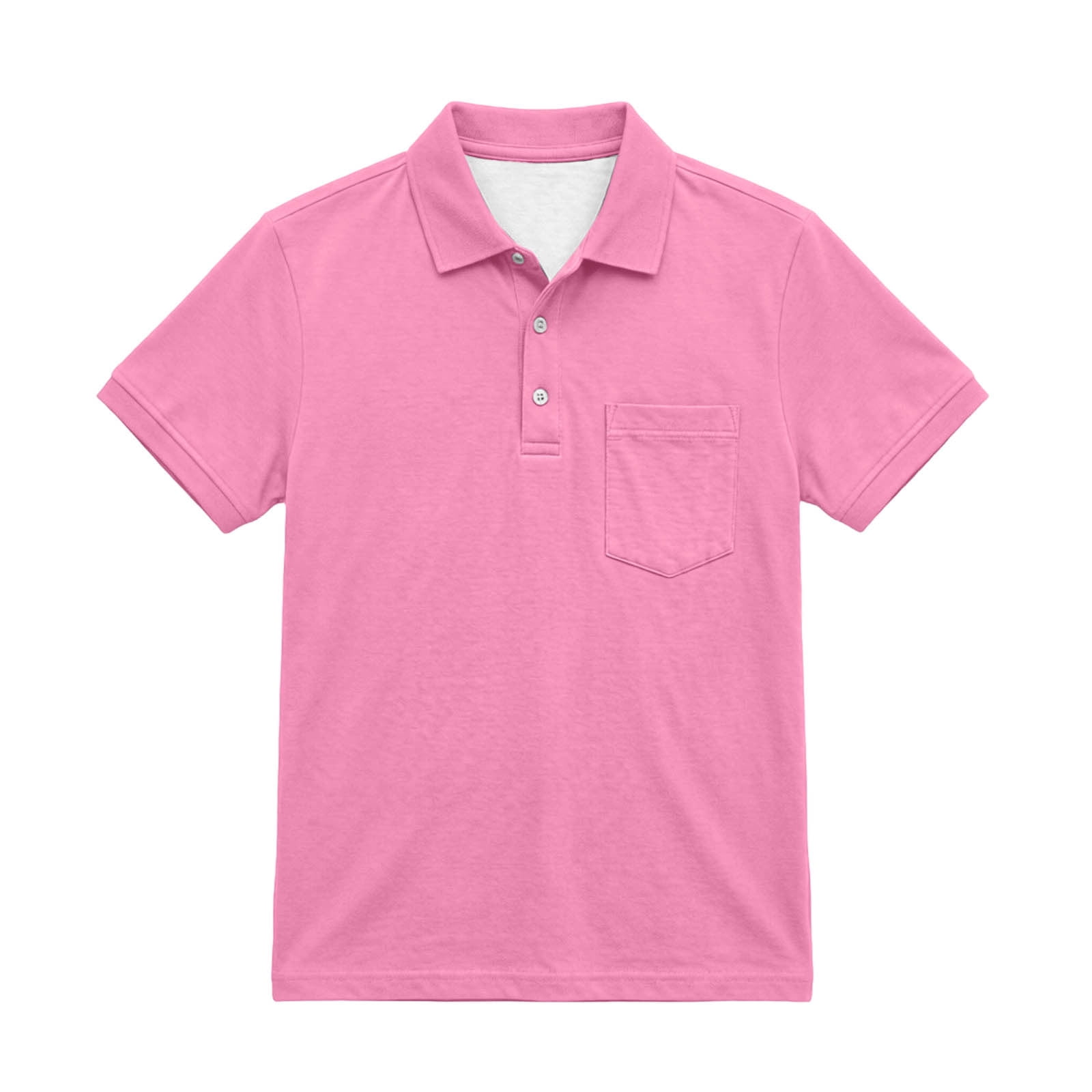 Khunlpohl Kid's Short Sleeve Tops Button Collared Solid Color Clothes ...